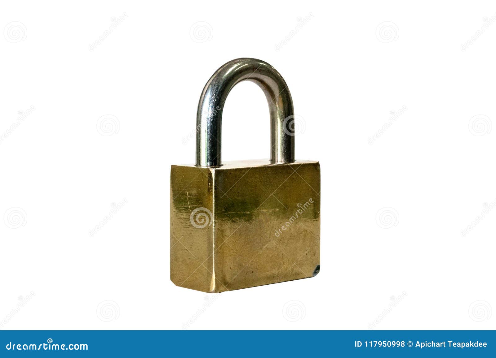 Old golden lock stock photo. Image of locked, lock, white - 117950998