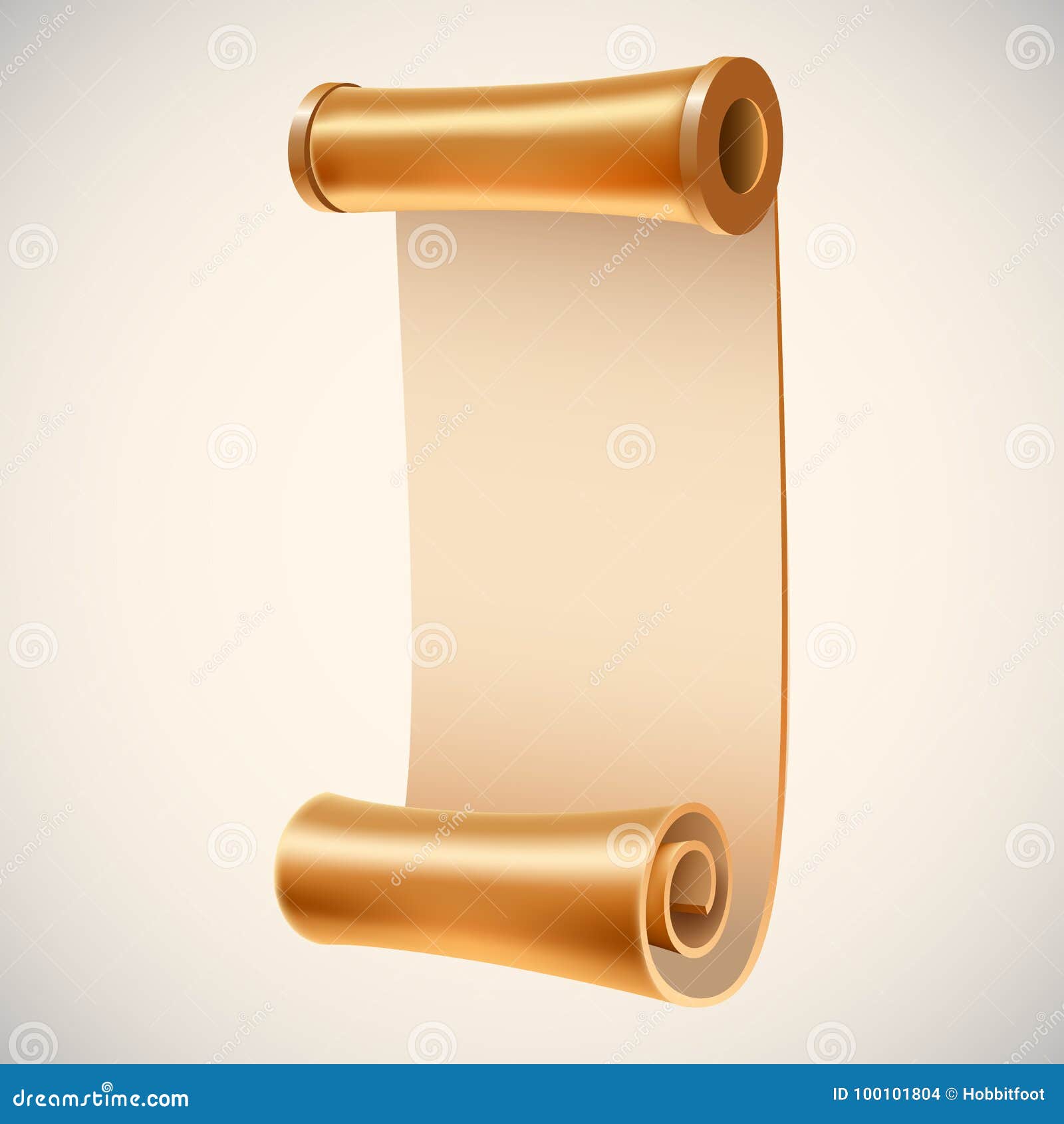 Old Golden Manuscript. Ancient Empty Scroll Stock Vector - Illustration ...