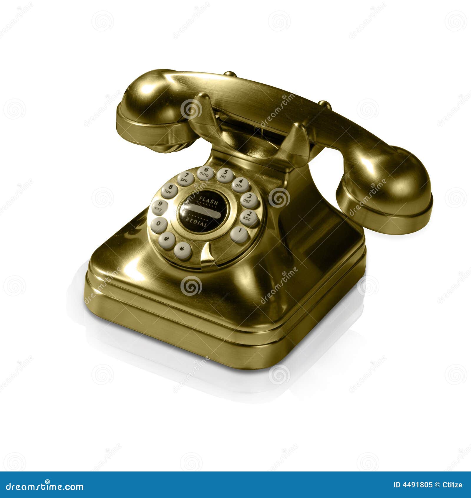 Old Golden phone stock image. Image of wealth, gold, shot - 4491805