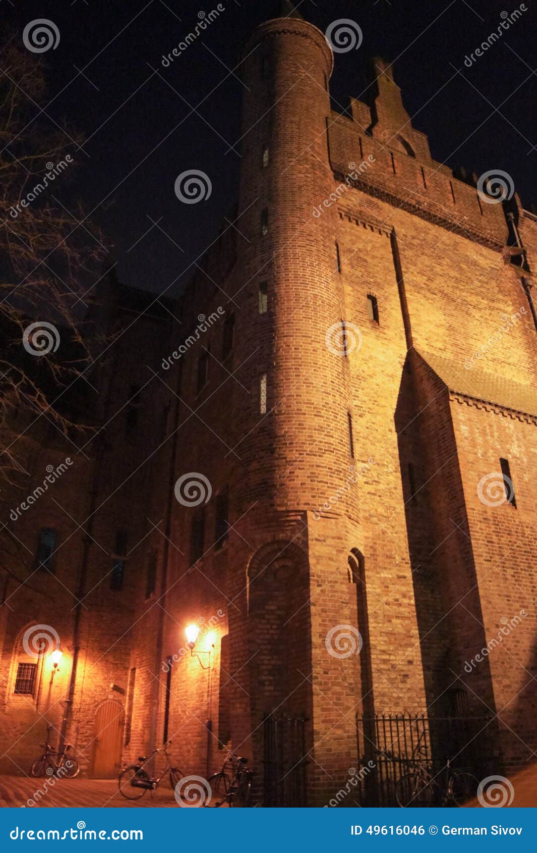 Old Gothic building stock photo. Image of gothic, night - 49616046