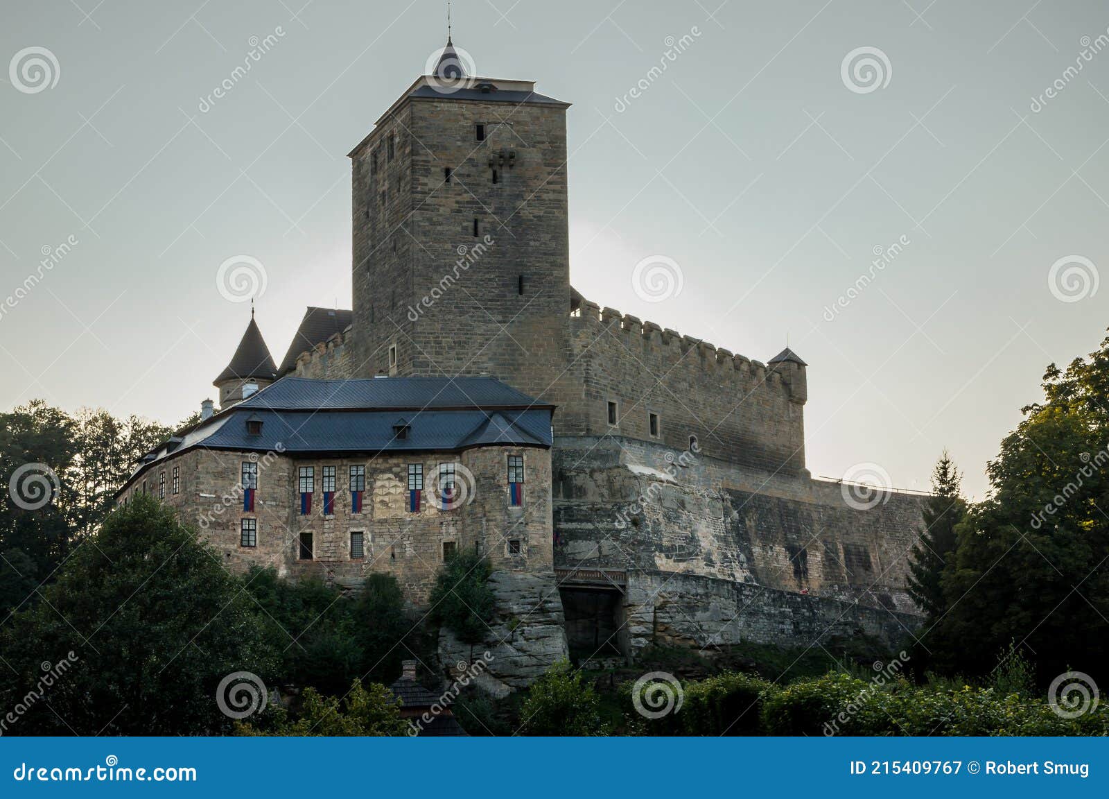 Old Gothic Castle with a Tower Stock Image - Image of surrounded ...