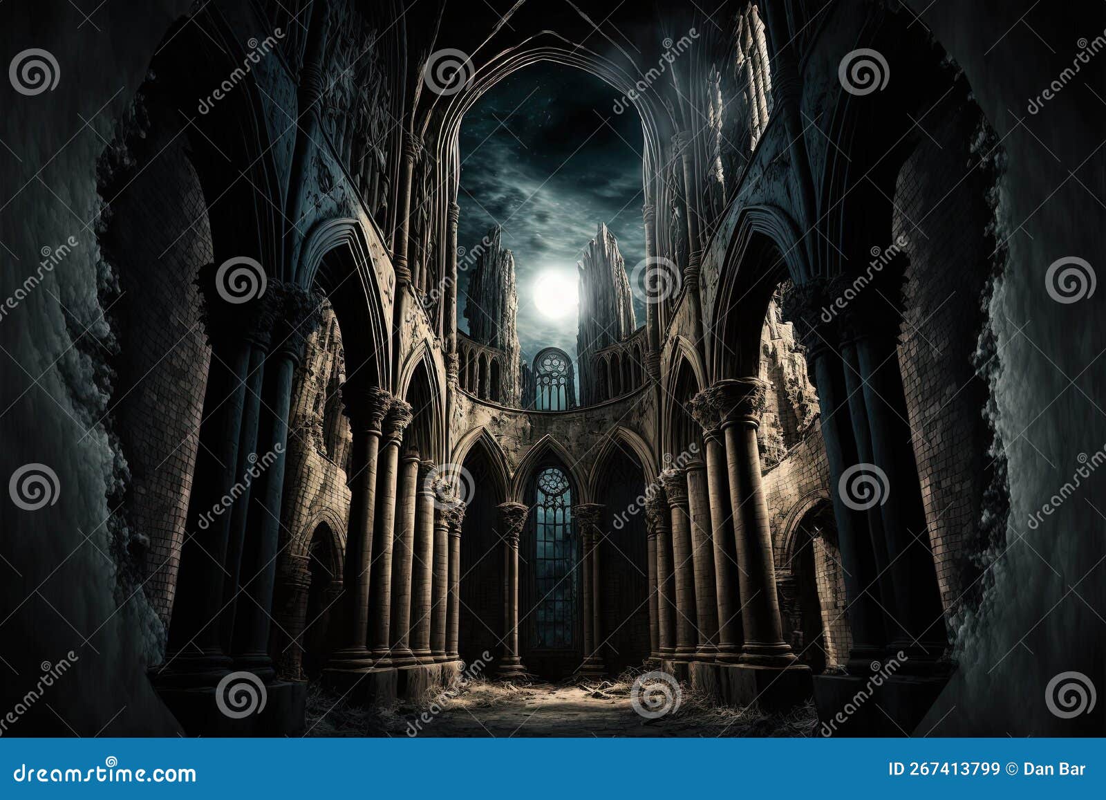 Gothic Ruin A Dark And Errie Vampires Environment Royalty-Free ...
