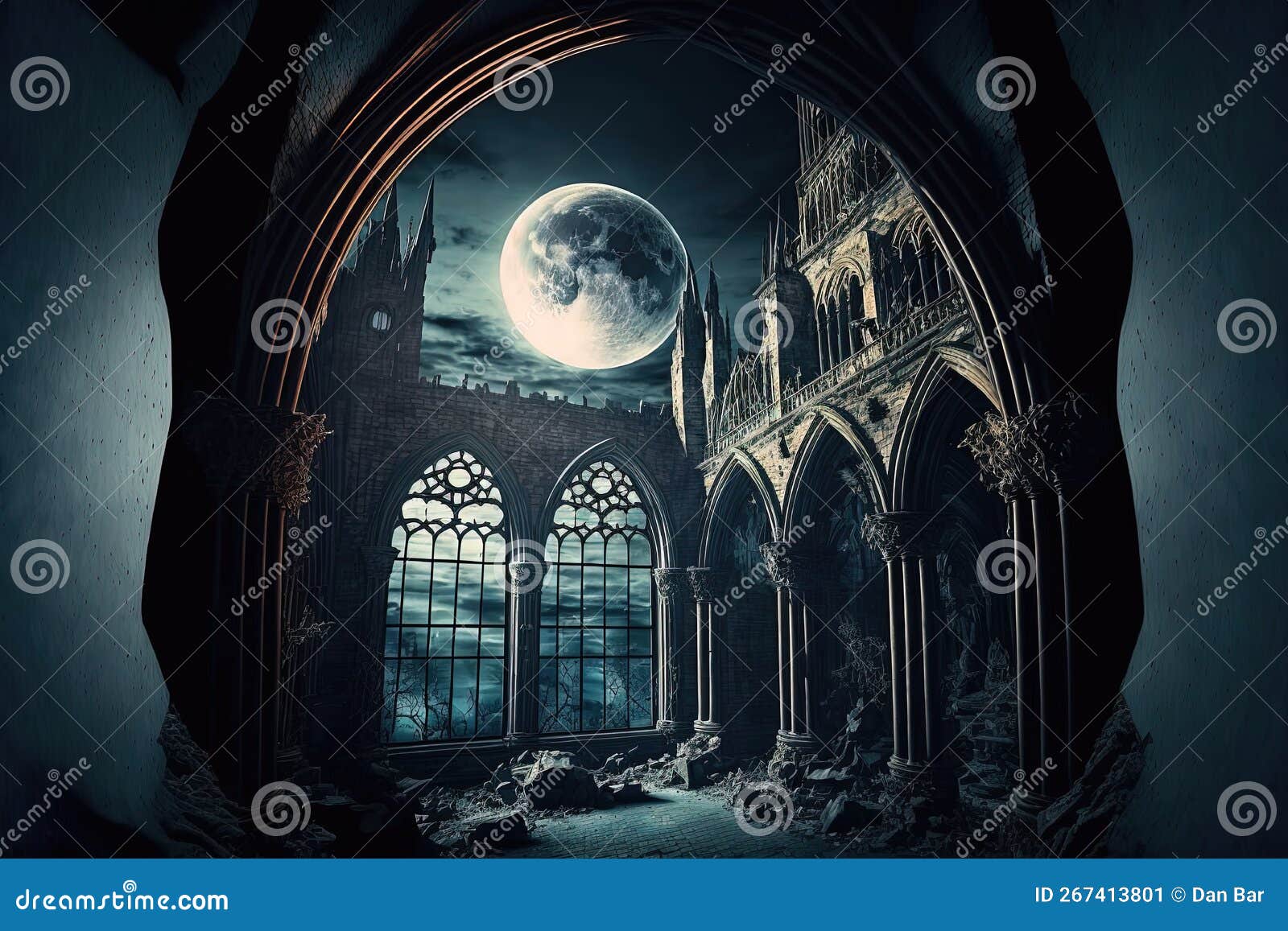 Gothic Ruin A Dark And Errie Vampires Environment Royalty-Free ...