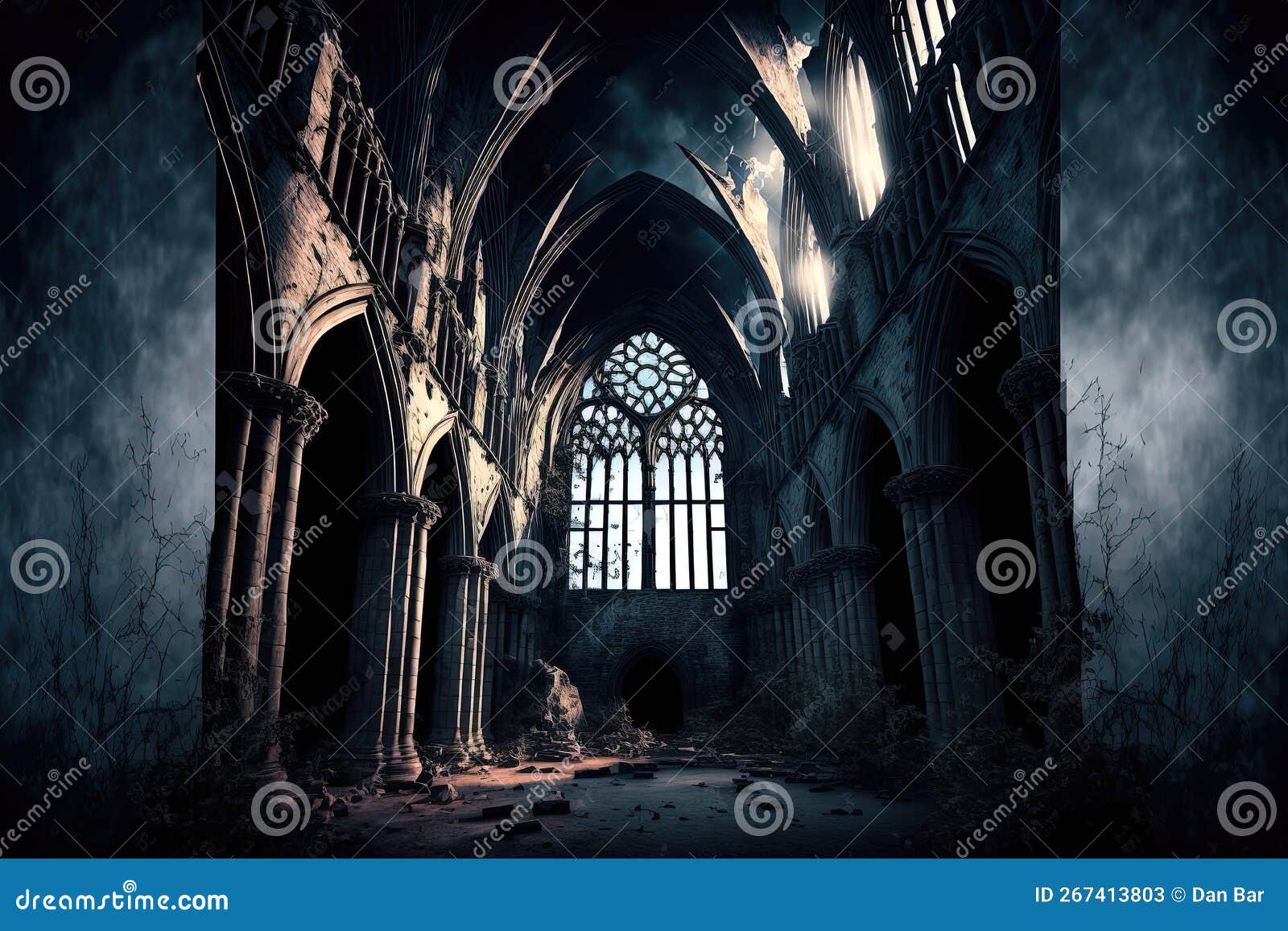 Gothic Ruin A Dark And Errie Vampires Environment Royalty-Free ...