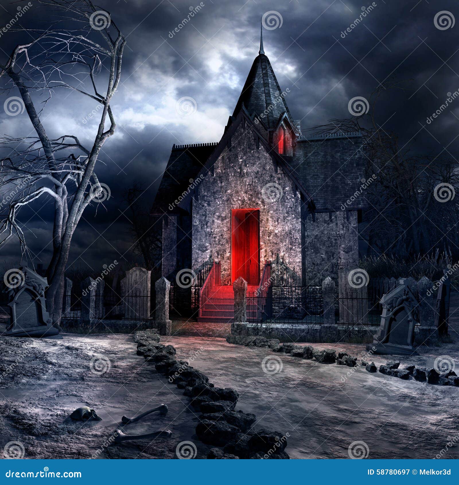 Old gothic crypt stock illustration. Illustration of crypt - 58780697