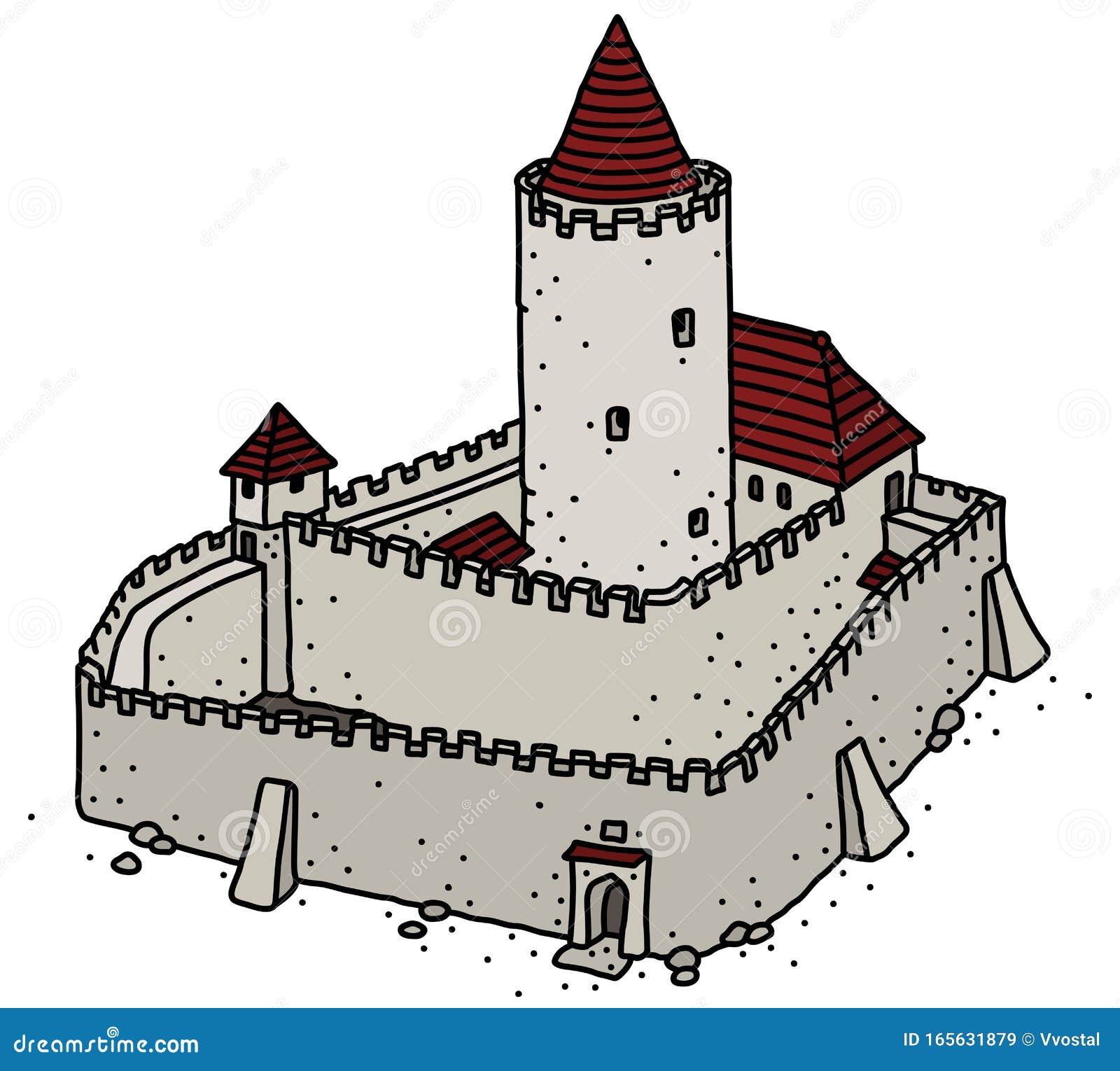 The Old Gothic Stone Castle Stock Vector - Illustration of wall ...