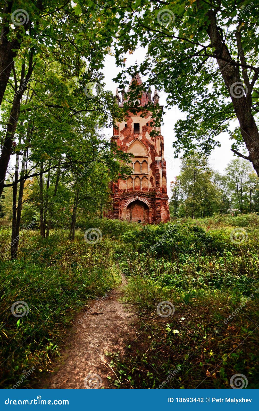 Old Gothic Tower stock photo. Image of chapelle, cloudy - 18693442