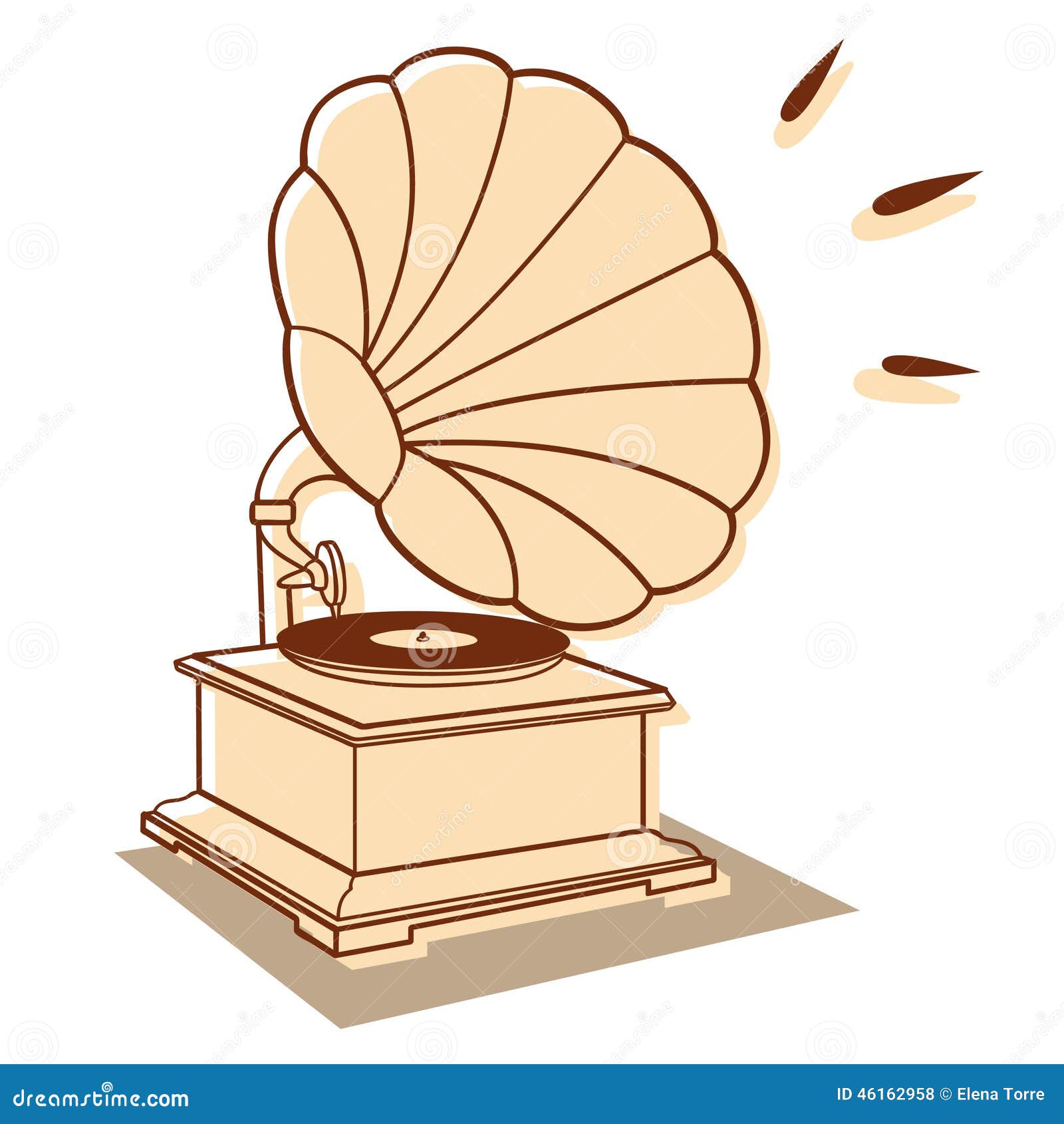 Old gramophone stock vector. Illustration of gramophone - 46162958