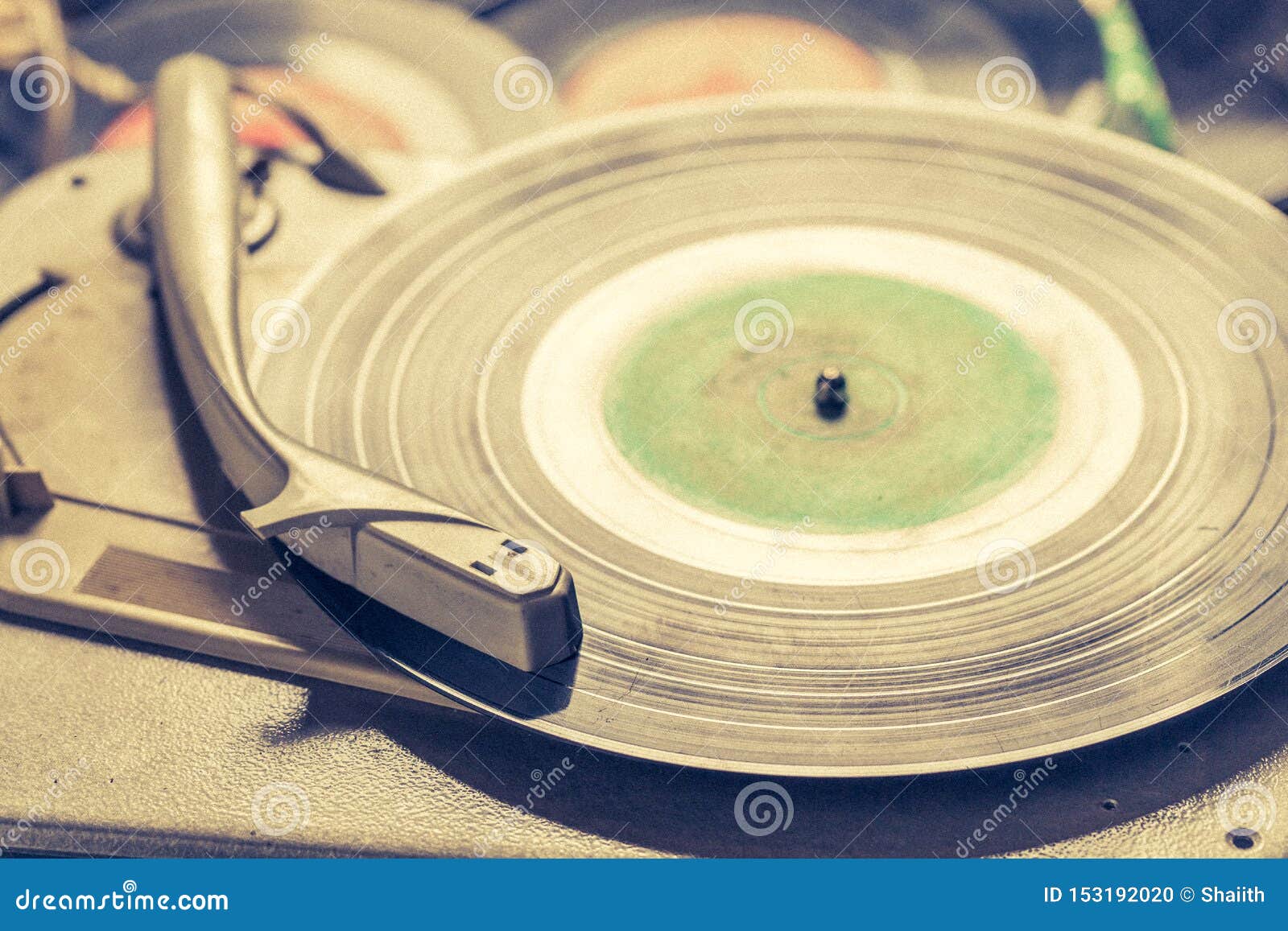 Old Gramophone and Old Scratched Vinyl Records Stock Photo - Image of ...