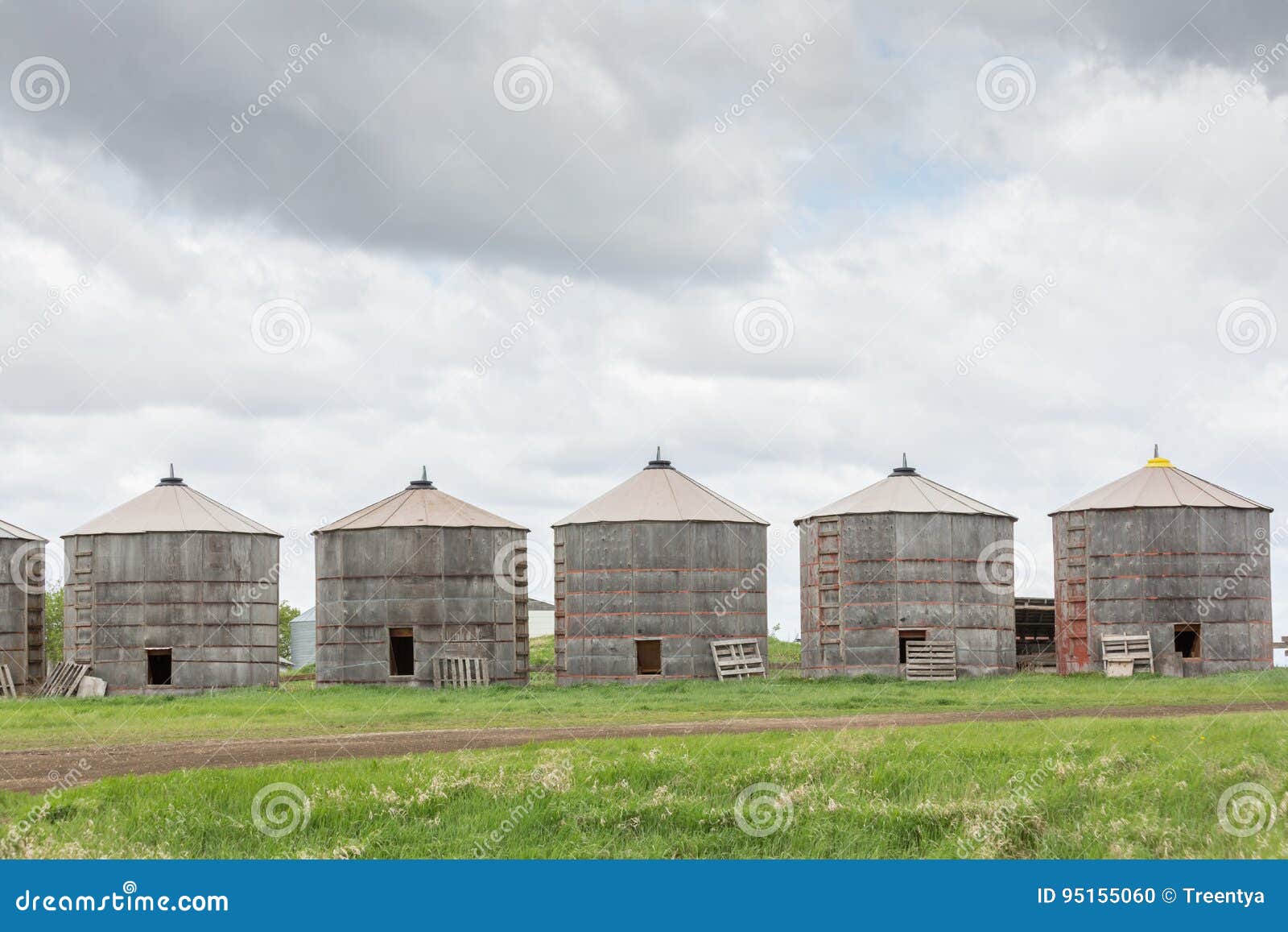 Old granaries stock photo. Image of cloudy, granary, round - 95155060