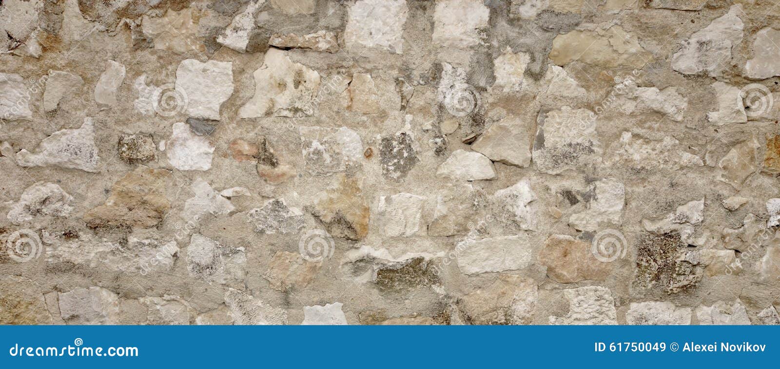 Old Granite Stone Wall with Cement Seam, Stonework Wide Background ...