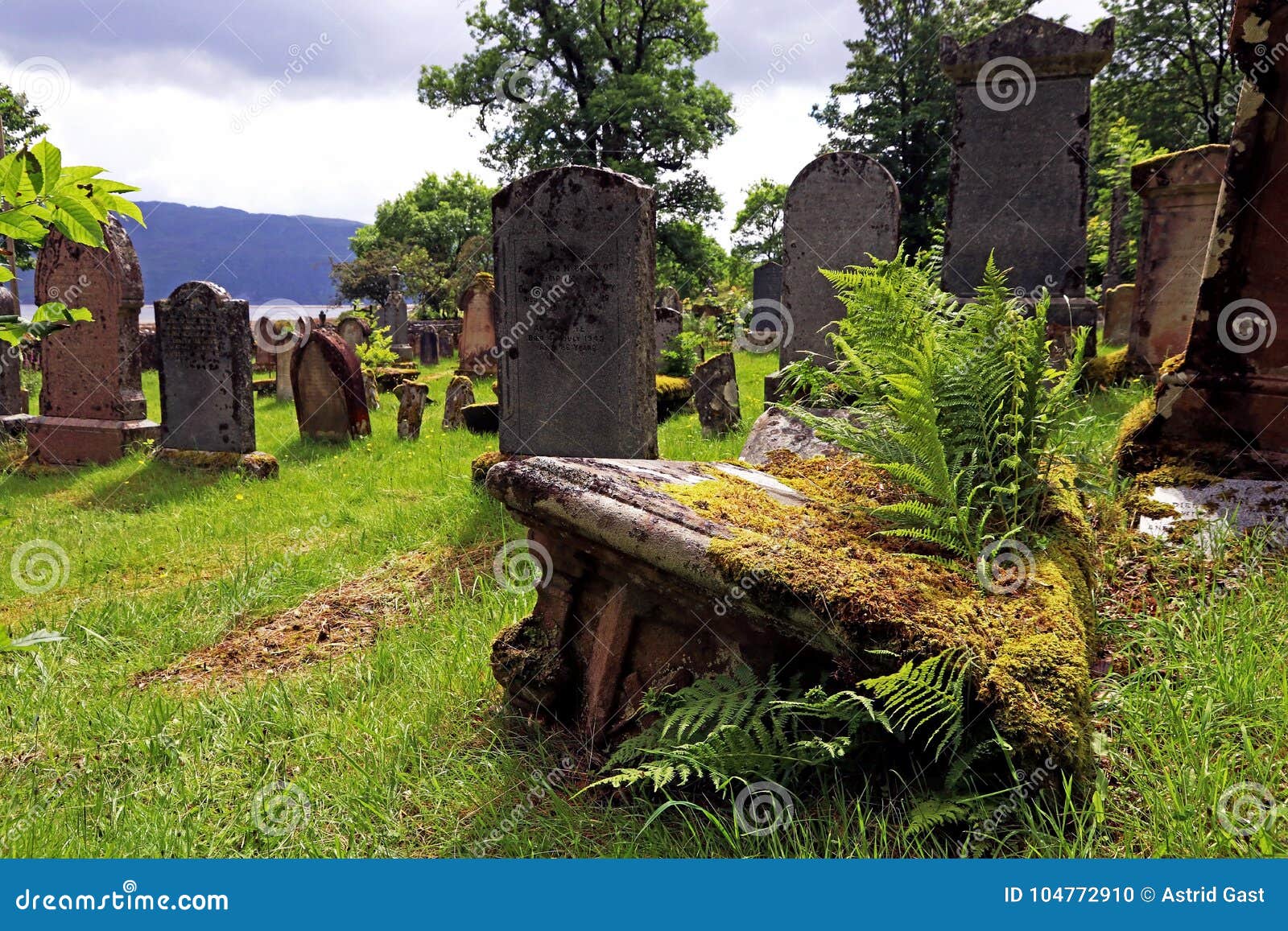 Old Graves and Gravestones in a Cemetery in Scotland Stock Photo ...