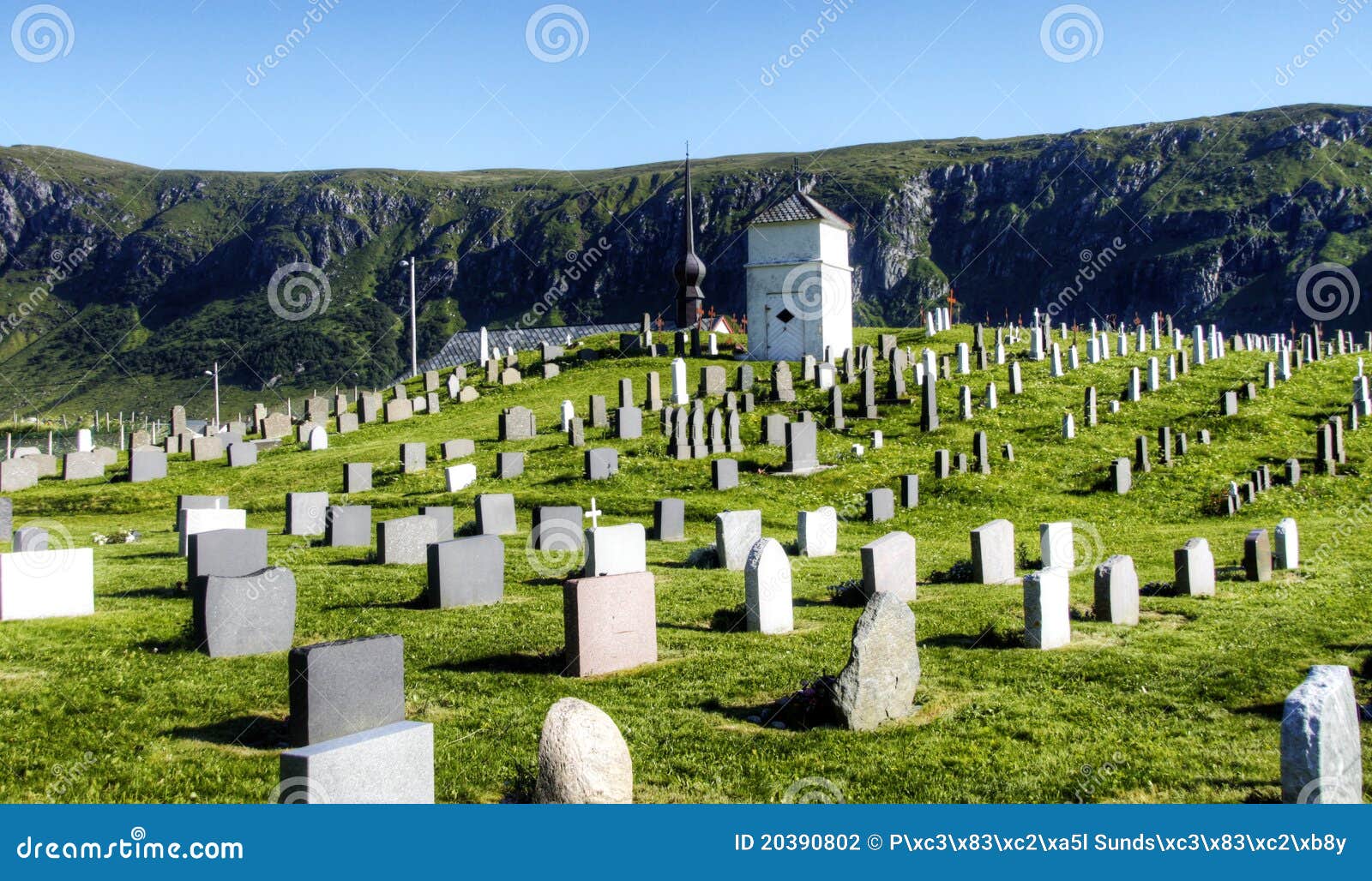 Old Graveyard in Dramatic Scenery Stock Photo - Image of valleys, green ...