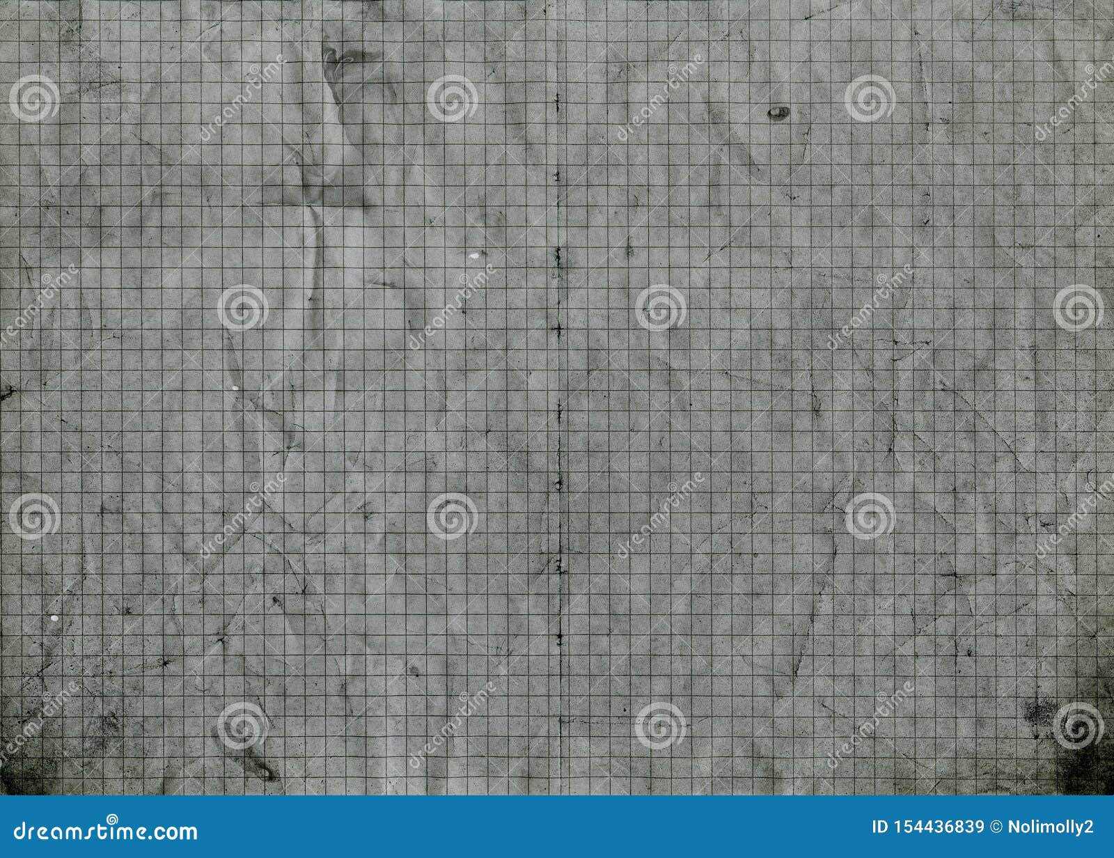 Old Gray Crumpled Paper, Checked Notebook Stock Image - Image of ...
