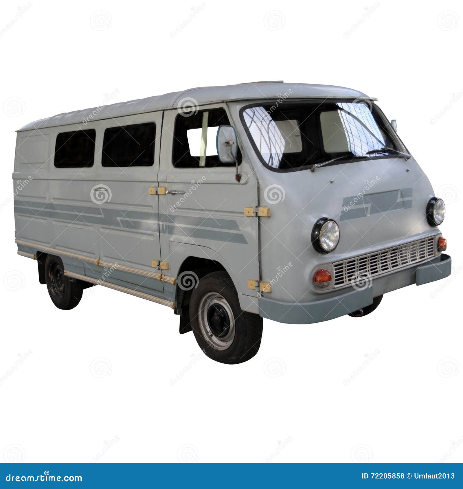 Old gray minivan stock photo. Image of panoramic, view - 72205858