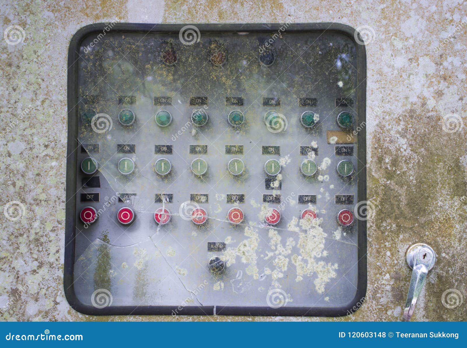 Old button control panel stock photo. Image of substation - 120603148