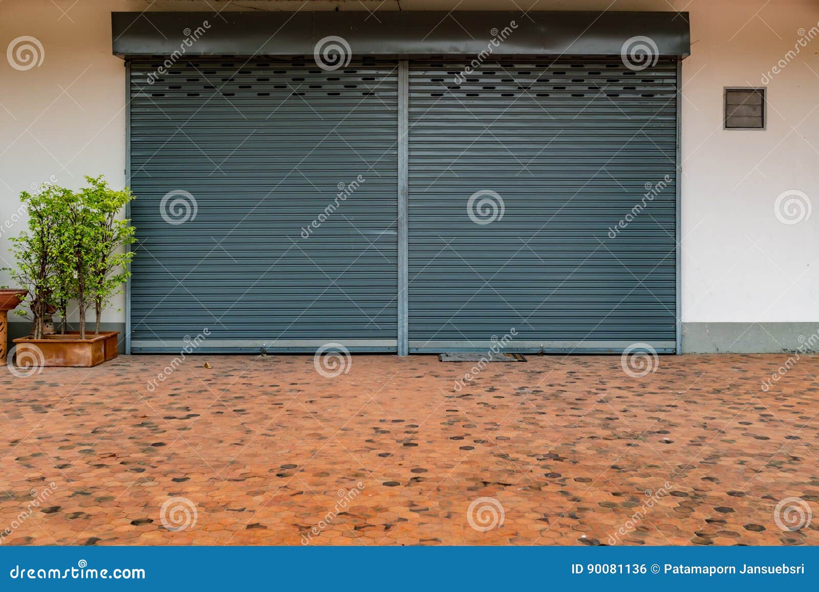 Old Gray Roller Shutter Gate Stock Photo - Image of iron, sheet: 90081136