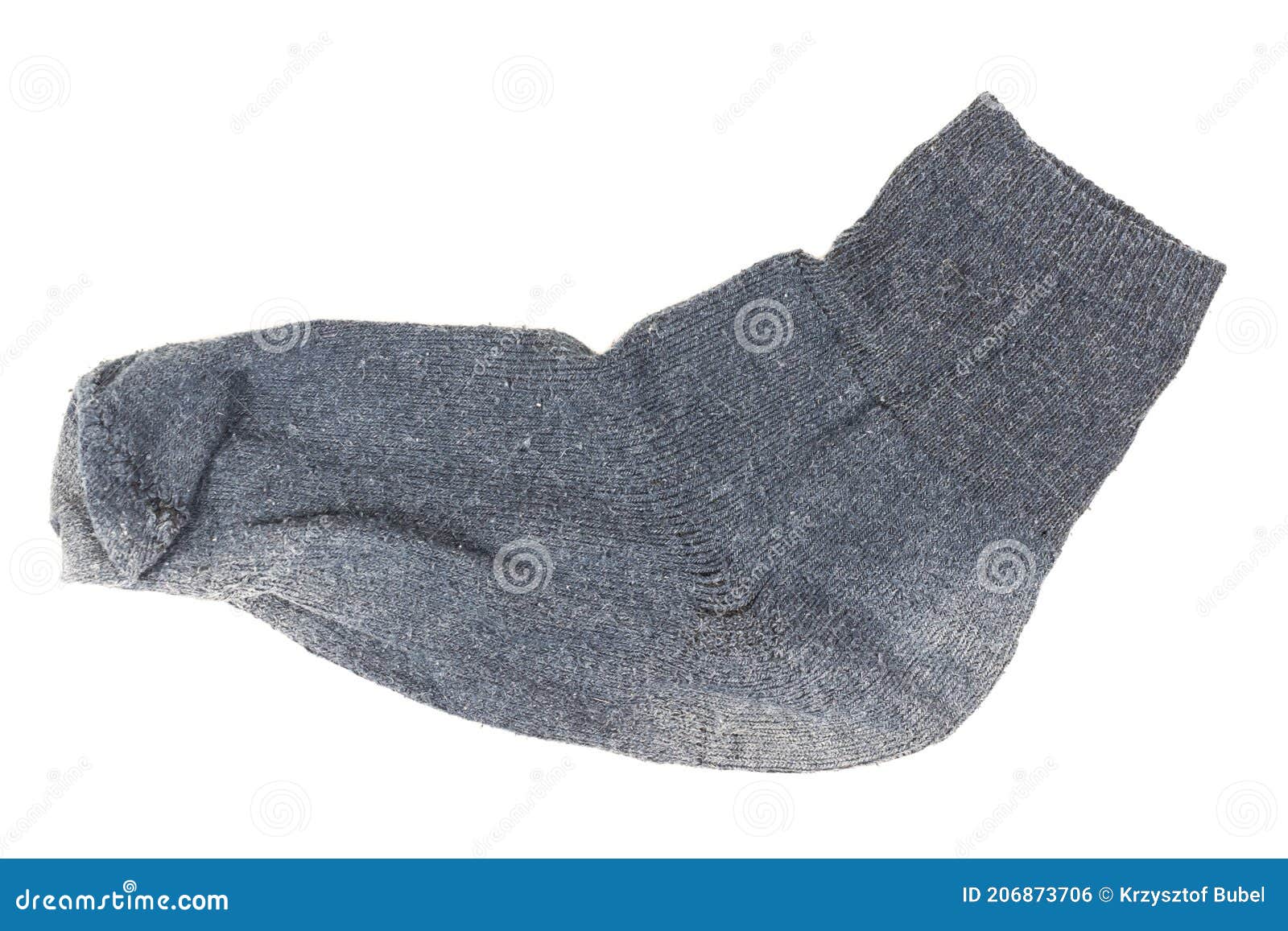 Old Gray Sock on a White Background Stock Photo - Image of sock, cotton ...