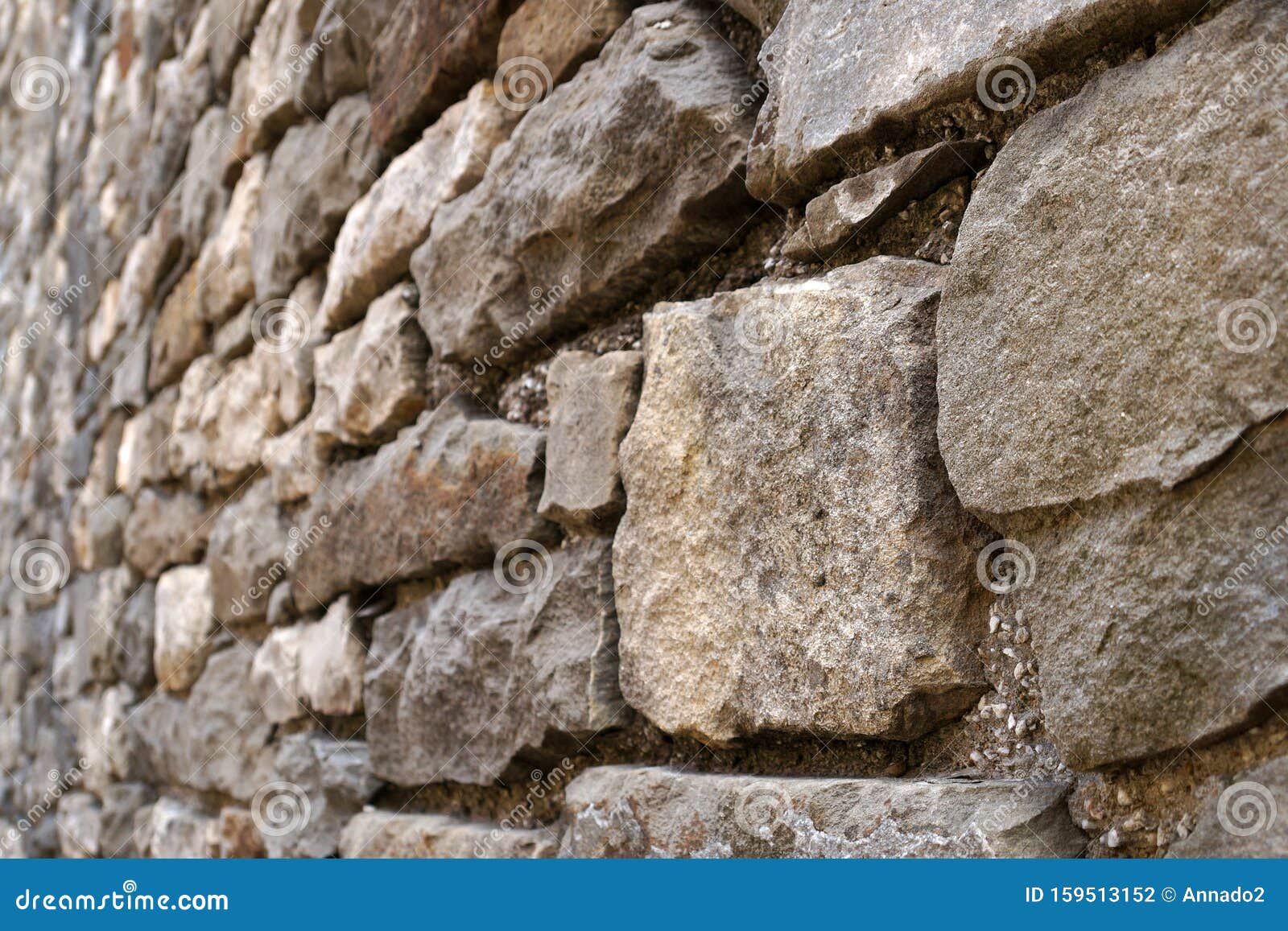 Old Gray Stone Wall Perspective View for Background Stock Photo - Image ...