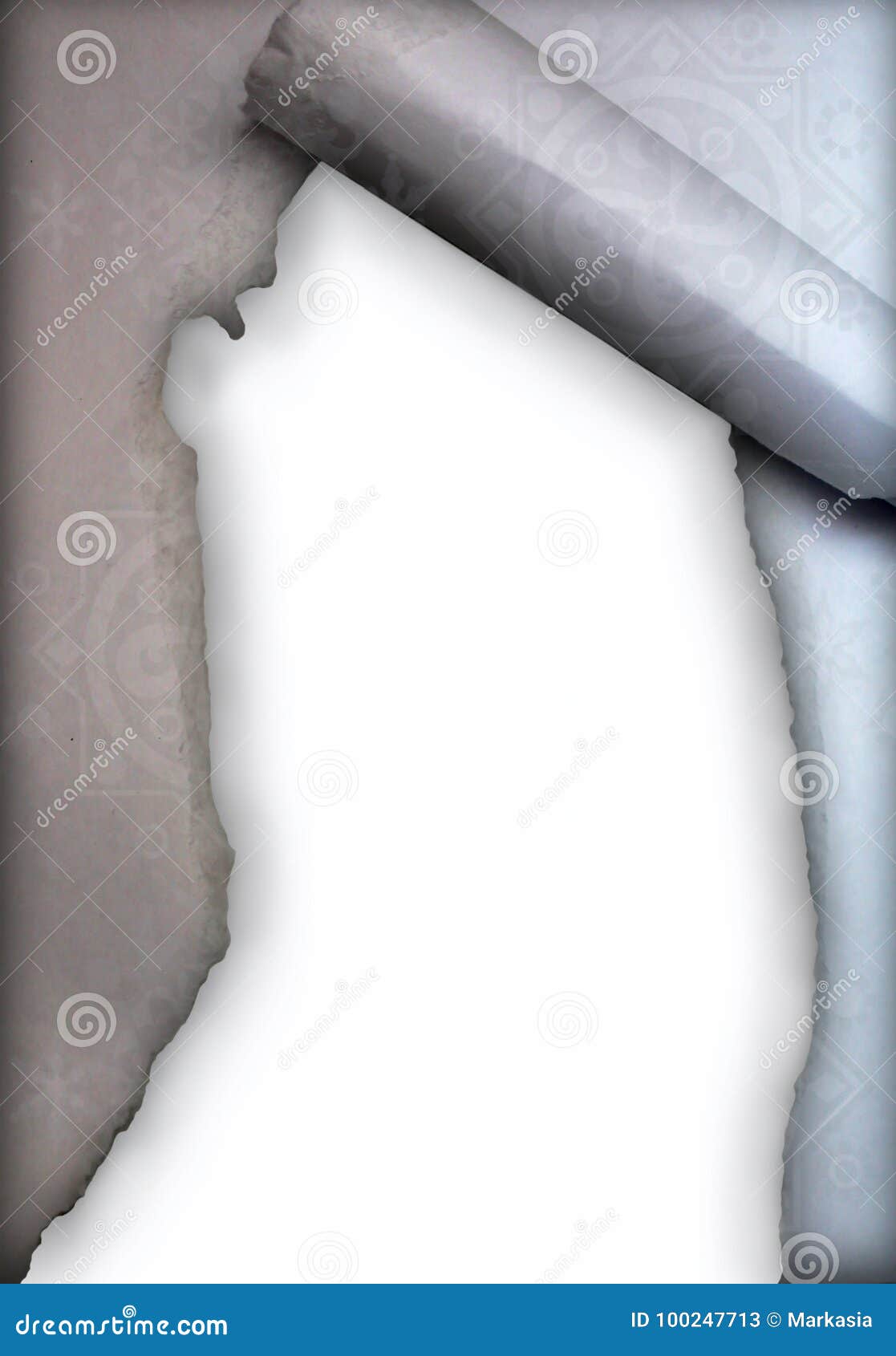 Old Gray Torn Paper on White. Stock Image - Image of papyrus, sheet ...