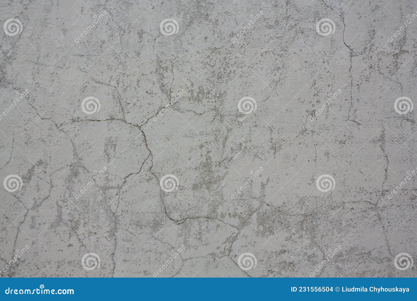 An Old, Gray Wall with Cracks and Damage. Worn Surface Stock Photo ...