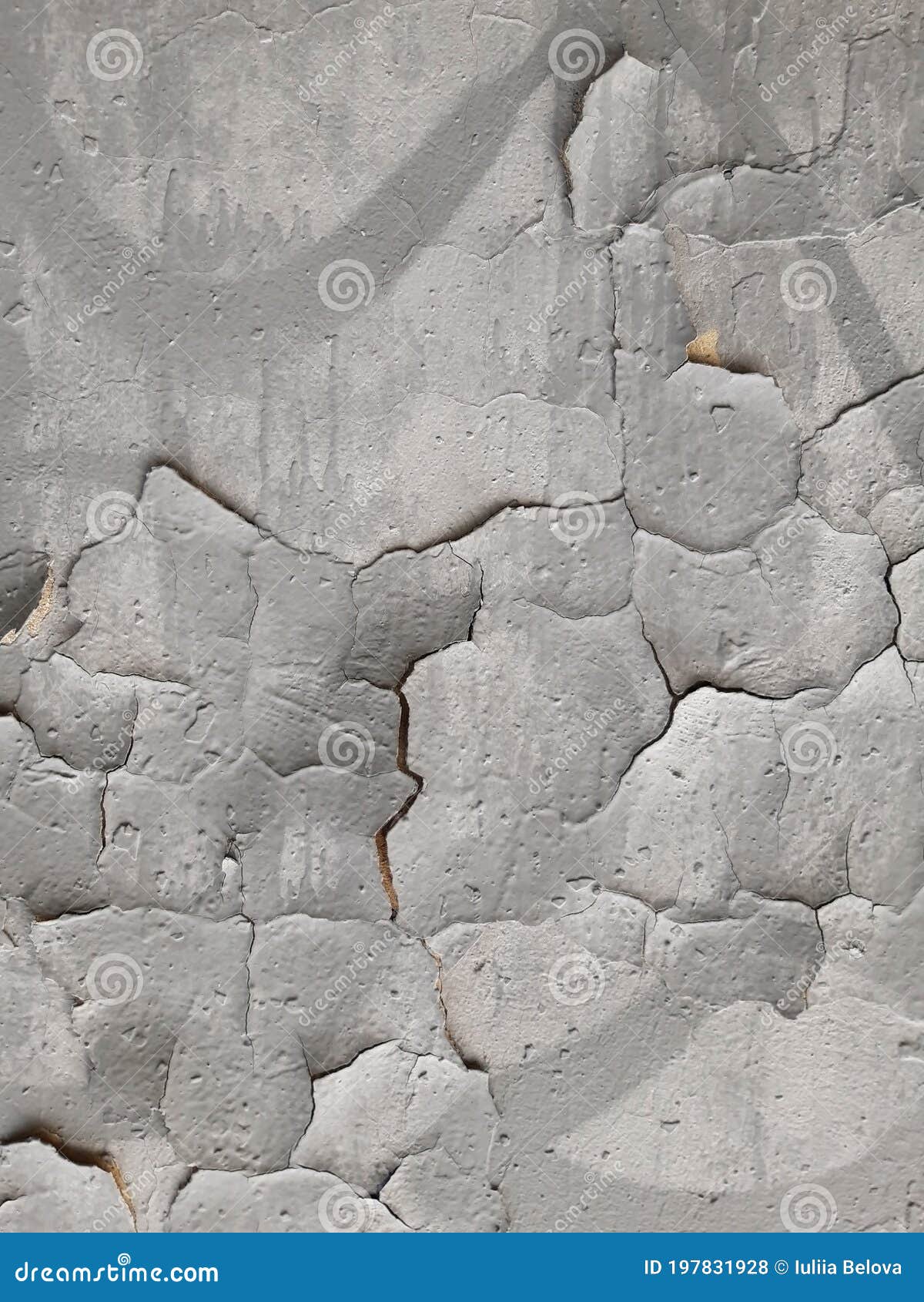 Old Gray Wall with Cracks in Plaster and Paint. Destruction Stock Photo ...