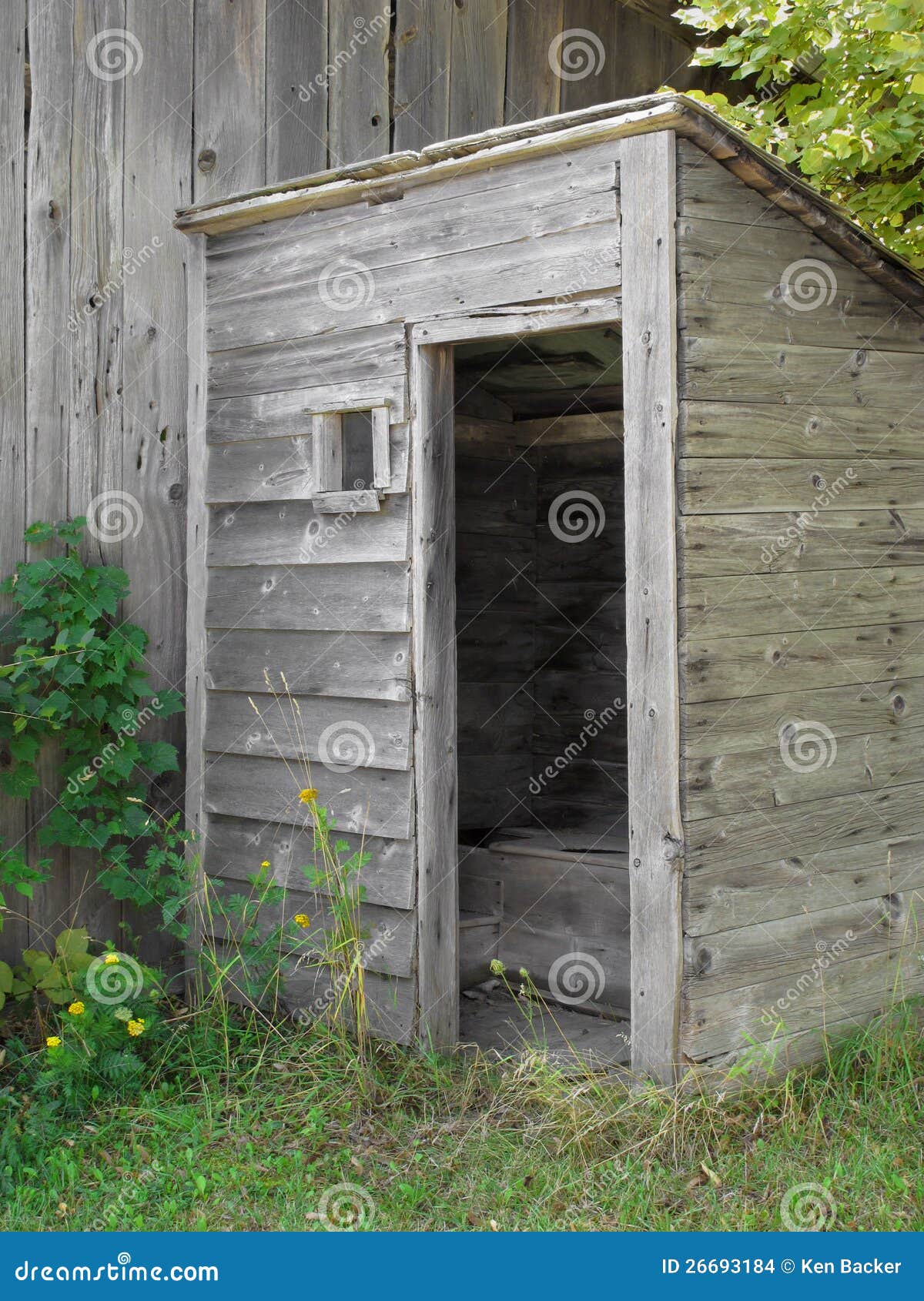 Old gray wooden outhouse. stock photo. Image of weathered - 26693184