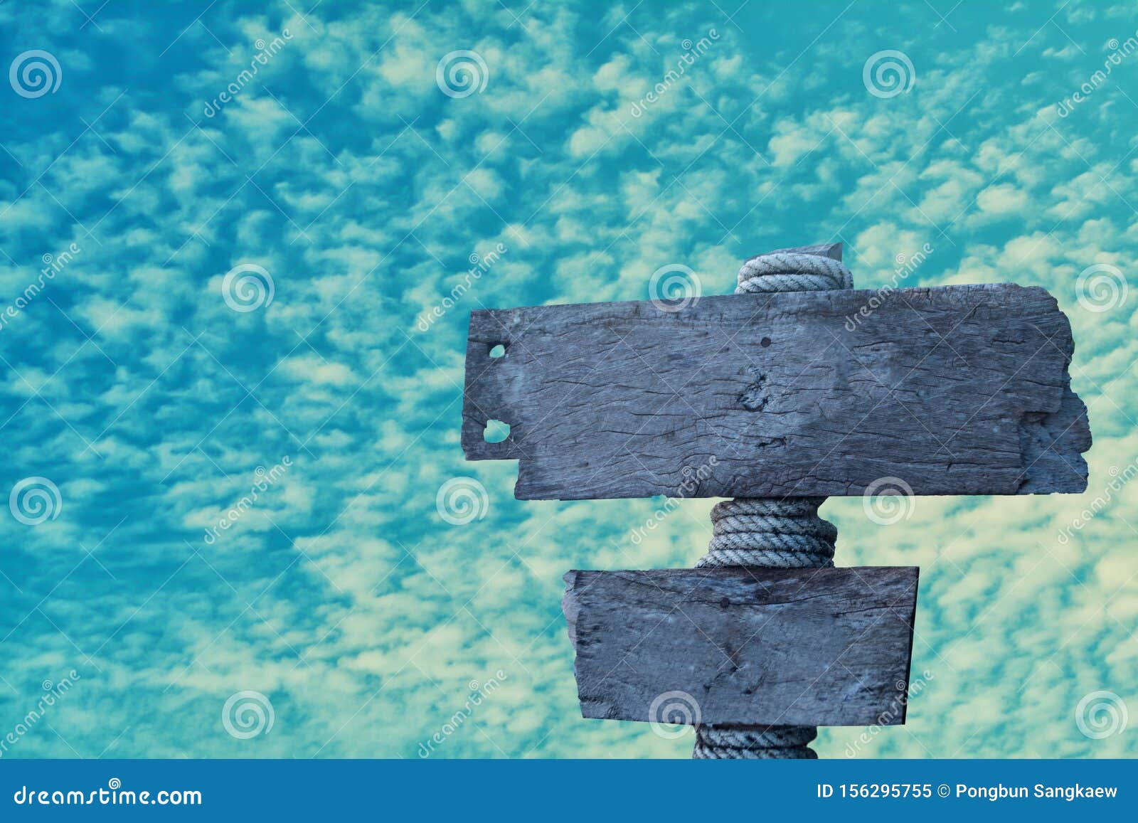 Old Gray Wooden Sign with Blue Sky Background Stock Image - Image of ...