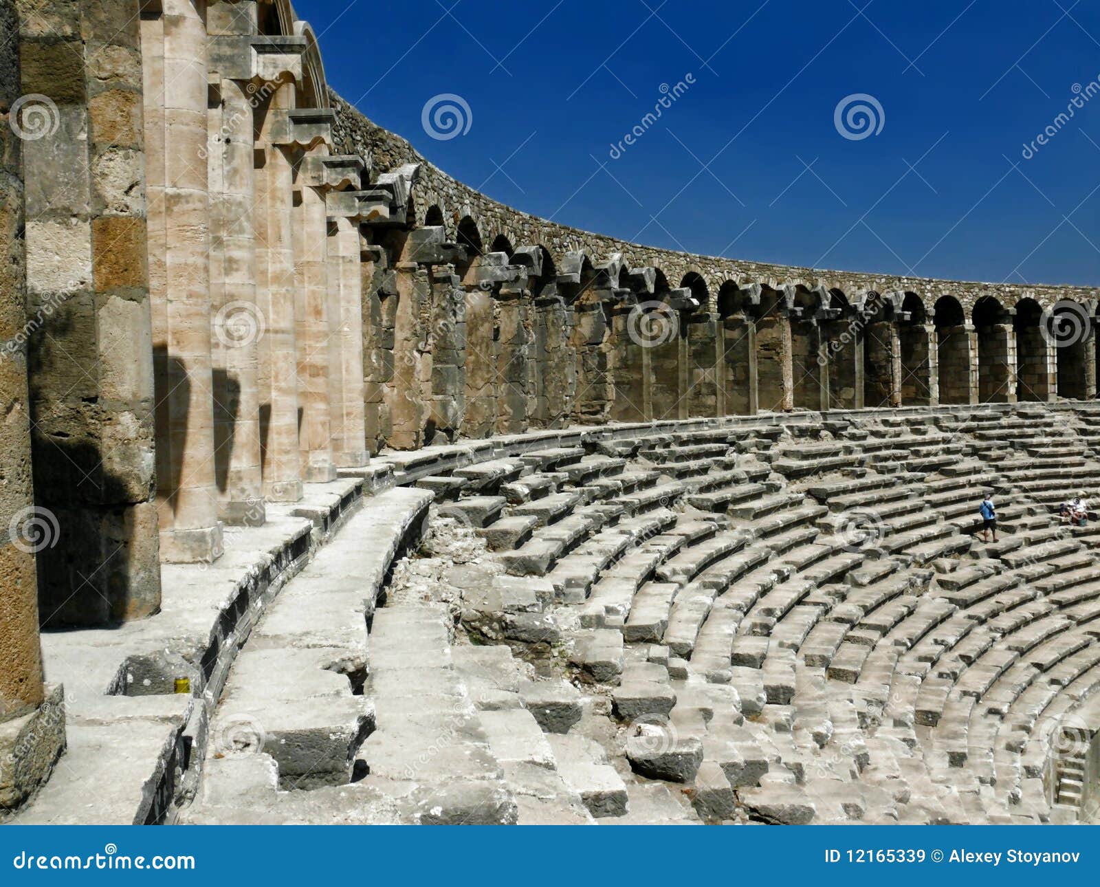 Greek Amphitheater In The Peloponnese Royalty-Free Stock Image ...
