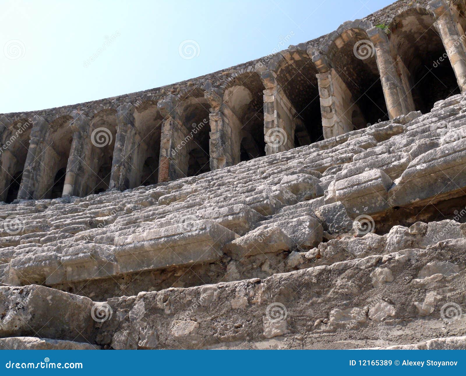 Greek Amphitheater In The Peloponnese Royalty-Free Stock Image ...