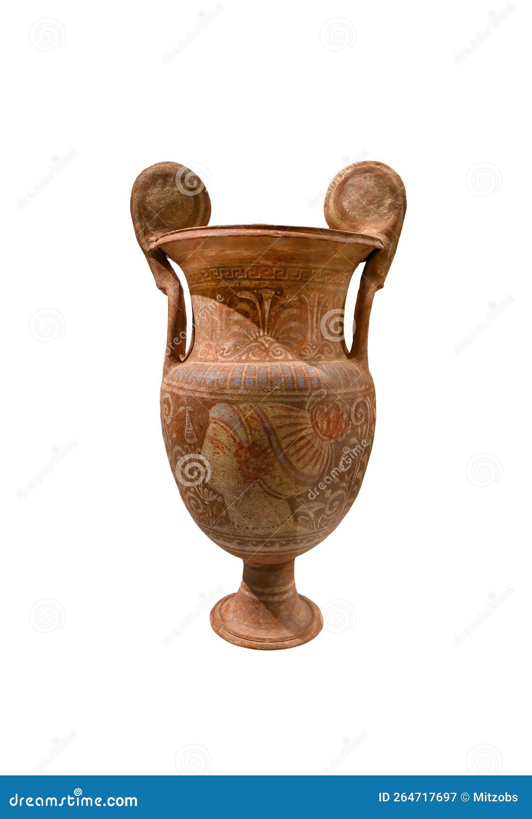 Old Greek Amphora Isolated on White Background Stock Image - Image of ...
