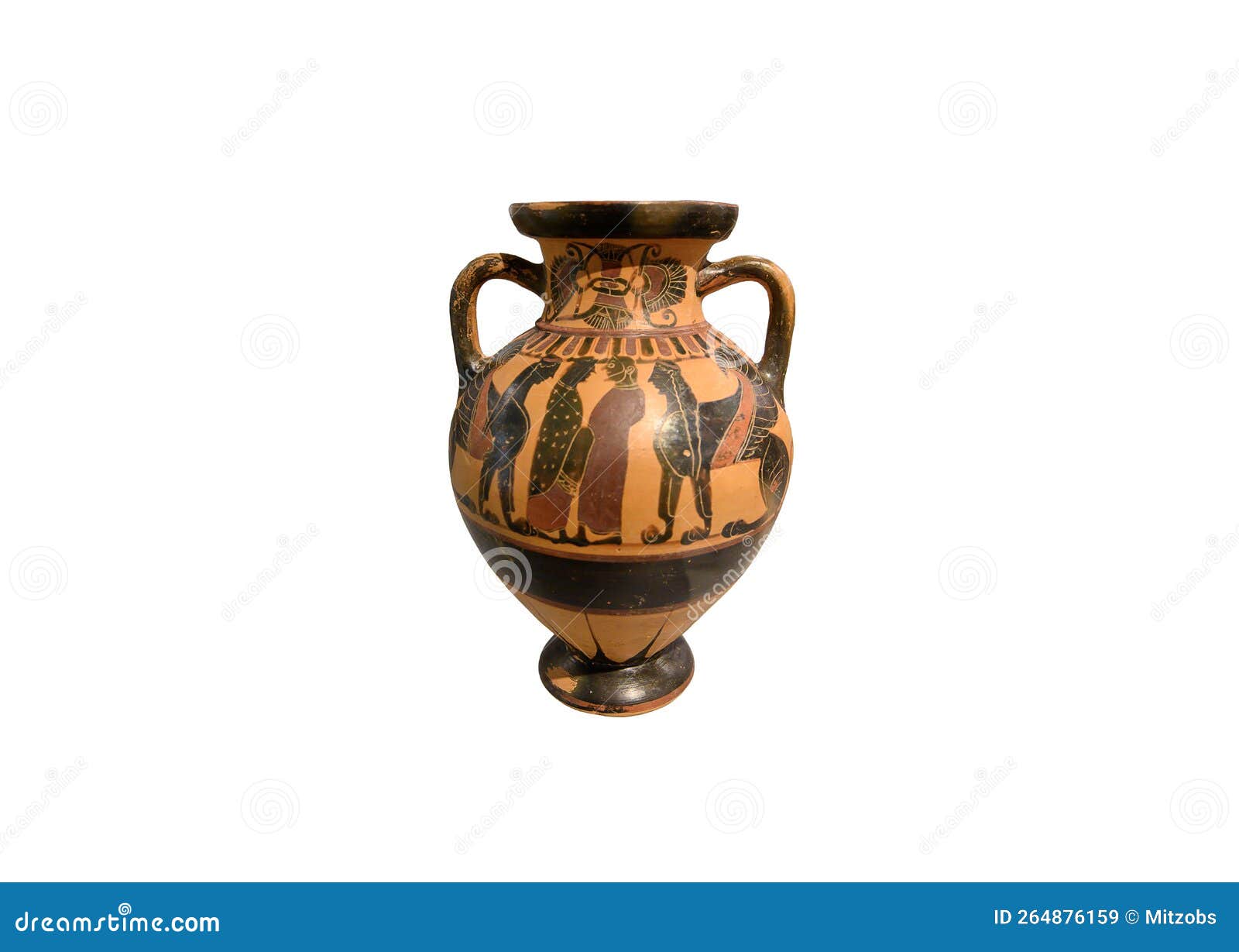 Old Greek Amphora Isolated on White Background Stock Image - Image of ...