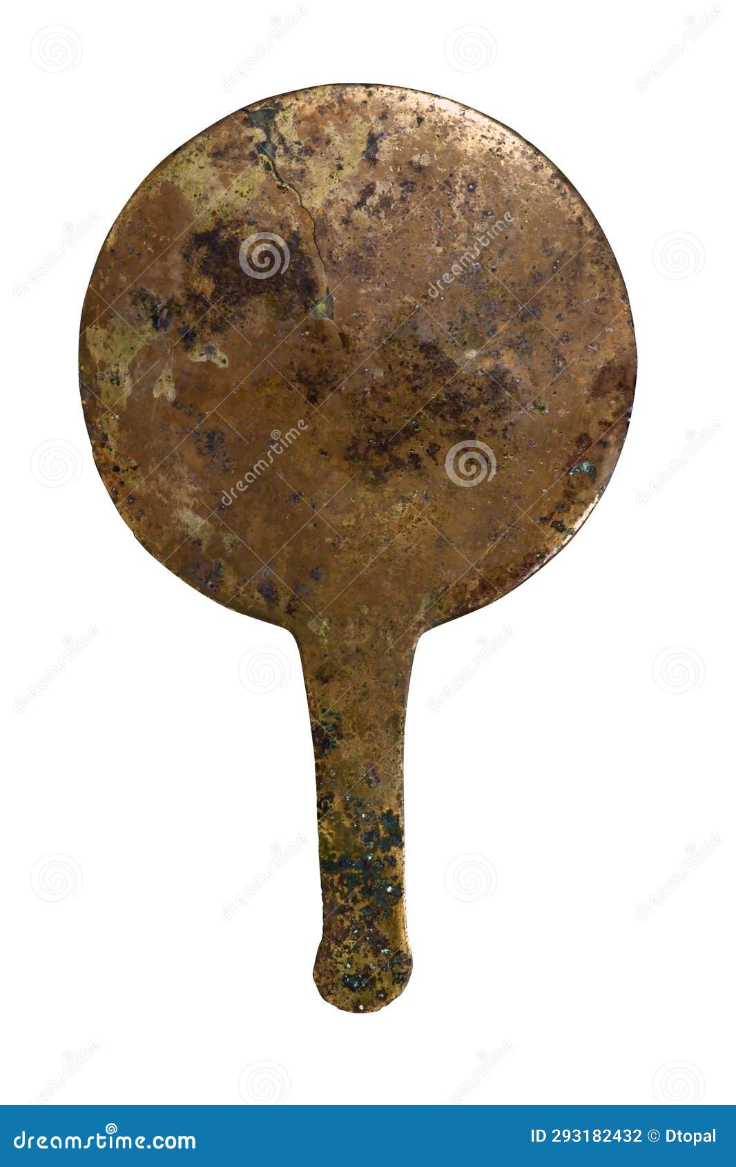 An Old Greek Bronze Mirror on a White Background Stock Photo - Image of ...