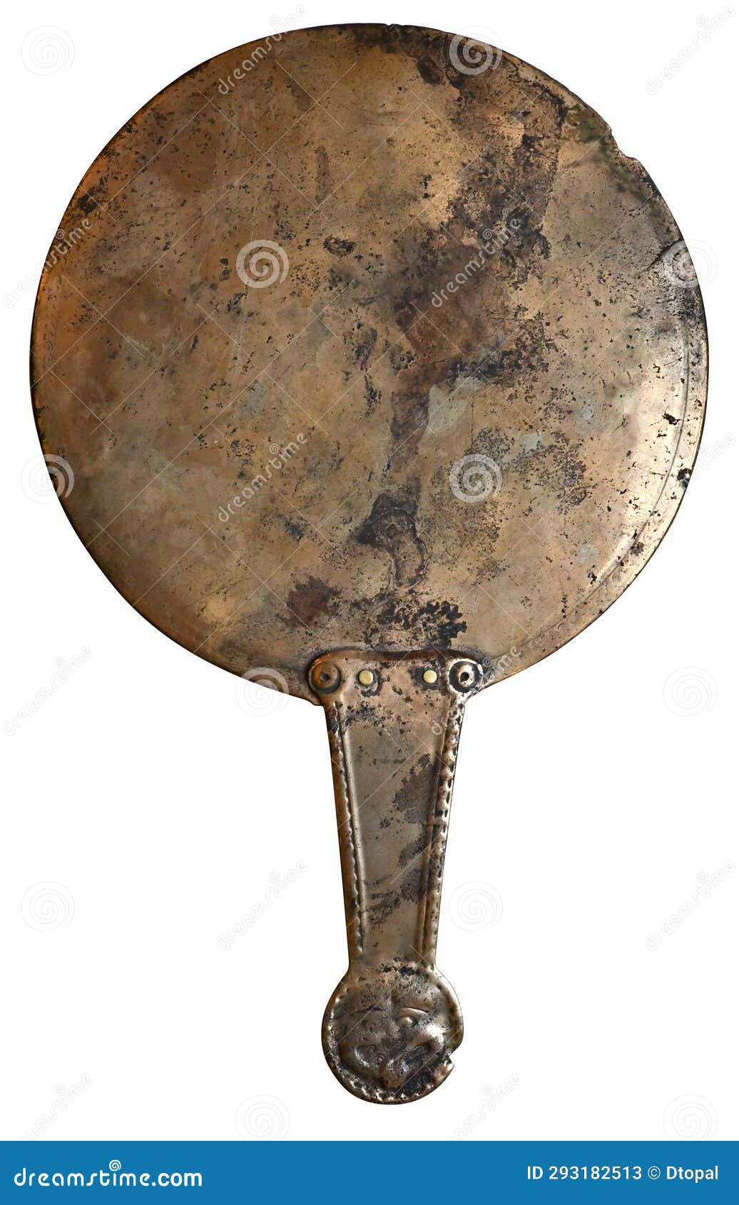 An Old Greek Bronze Mirror on a White Background Stock Image - Image of ...