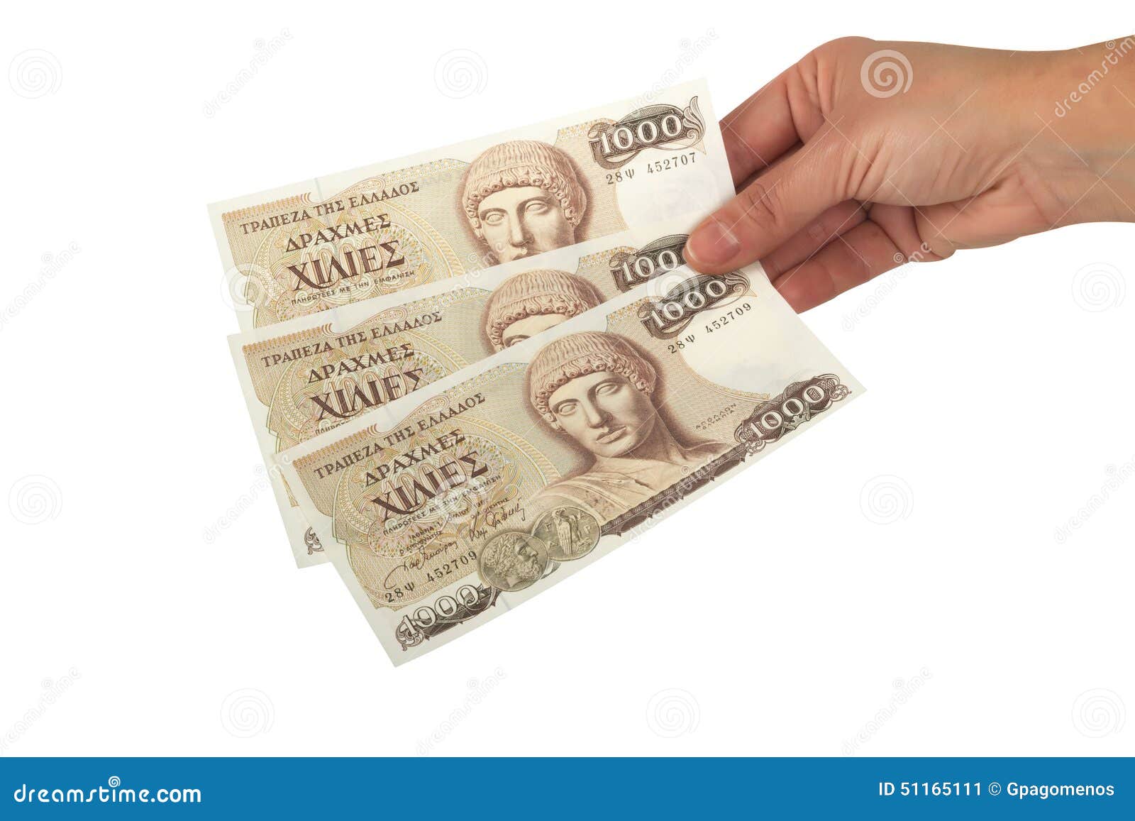 Old Greek Currency of 1000 Drachmas Banknotes Stock Image - Image of ...