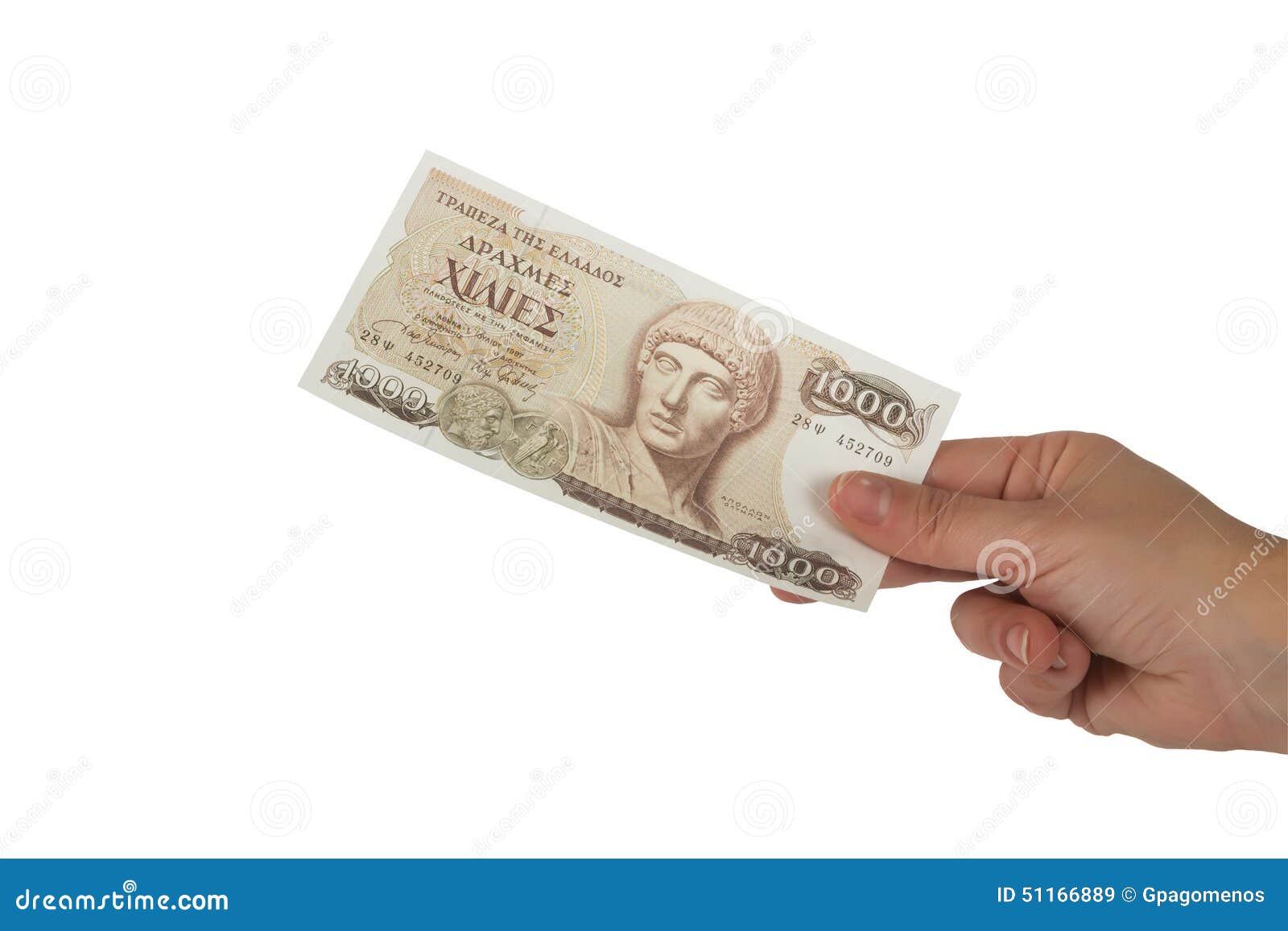 Old Greek Currency of 1000 Drachmas Banknotes Stock Image - Image of ...