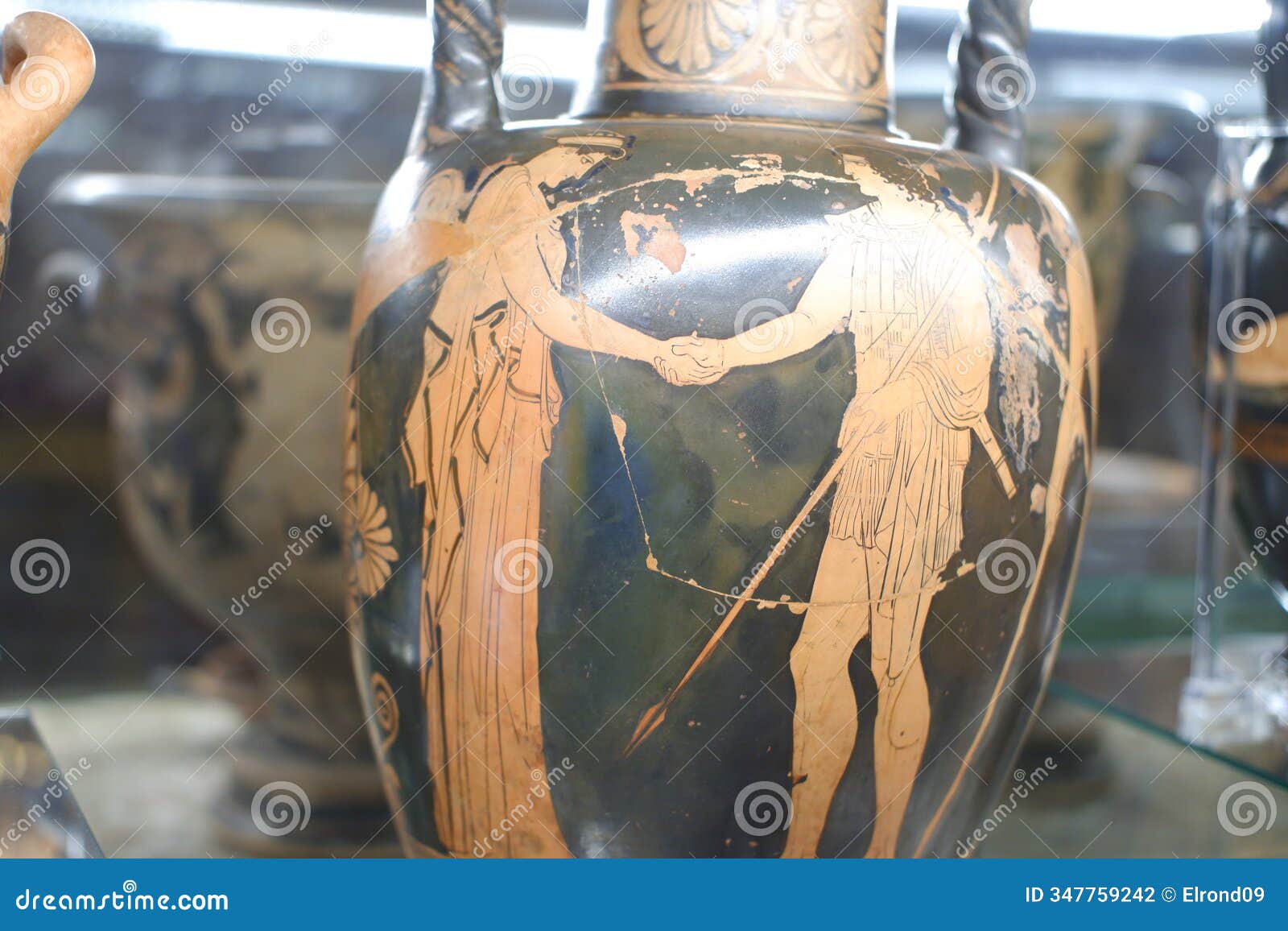 An old greek pot stock photo. Image of carving, architecture - 347759242