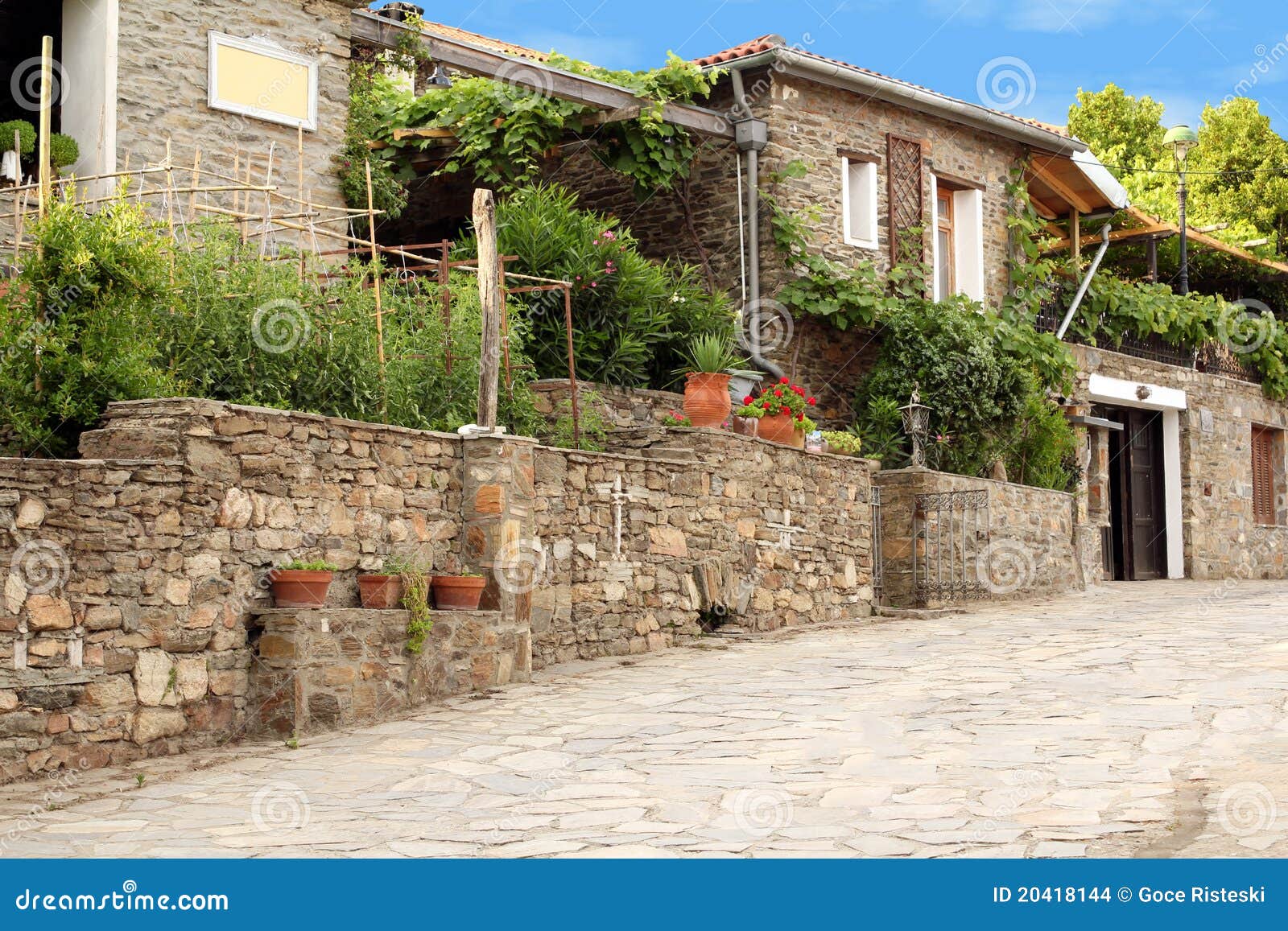 Old Greek Village Parthenonas Stock Photo - Image of wall, parthenonas ...