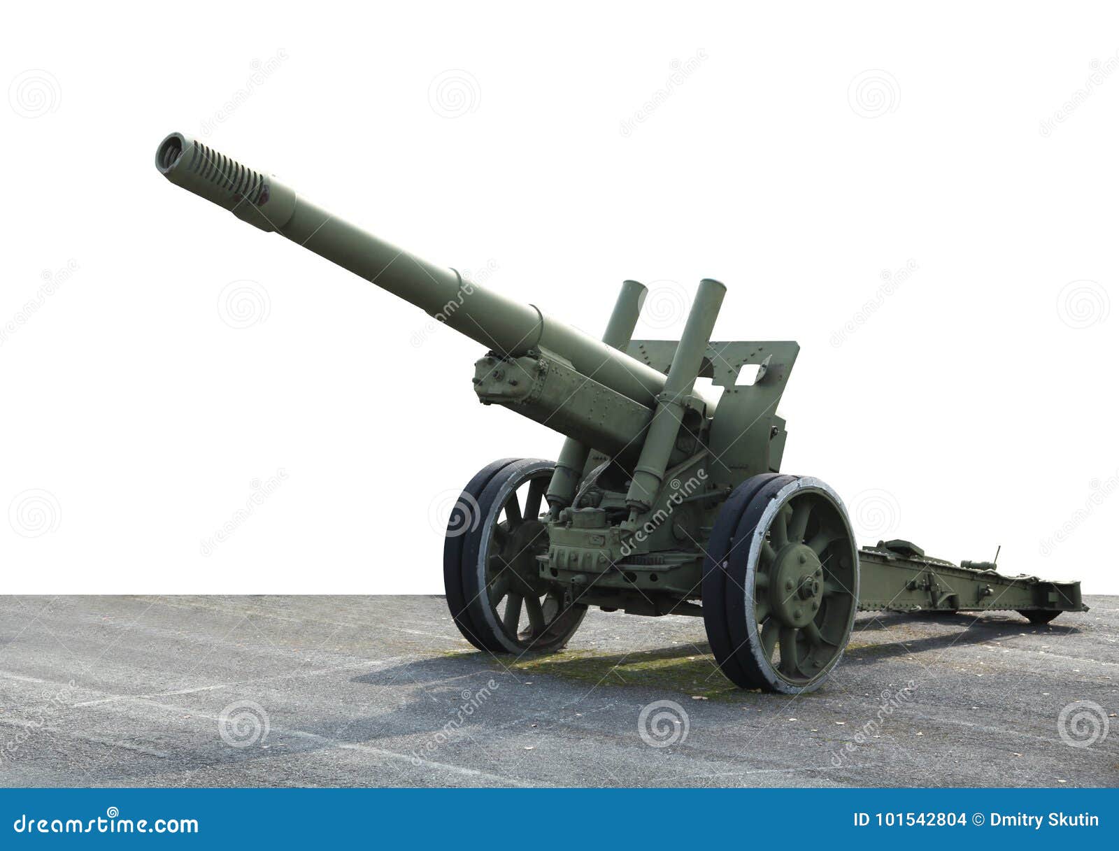 Old Green Artillery Field Cannon Gun Stock Photo - Image of metal ...