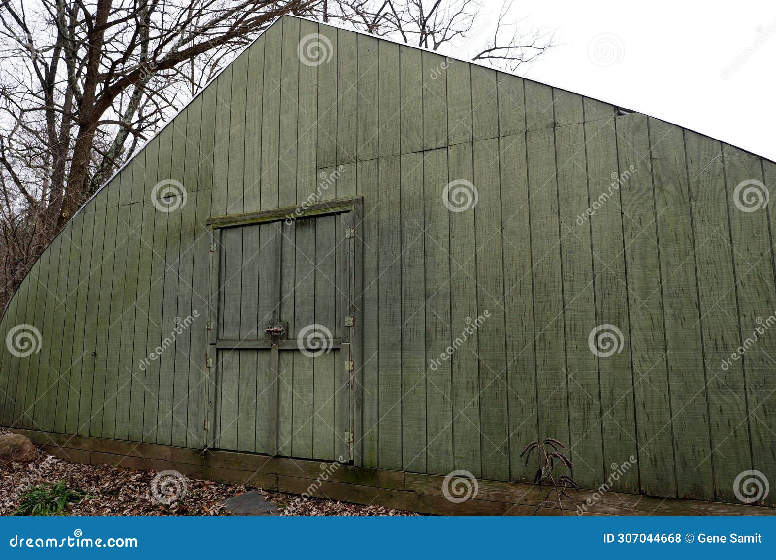 The Old Green Building is Used As a Storage Facility. Stock Photo ...