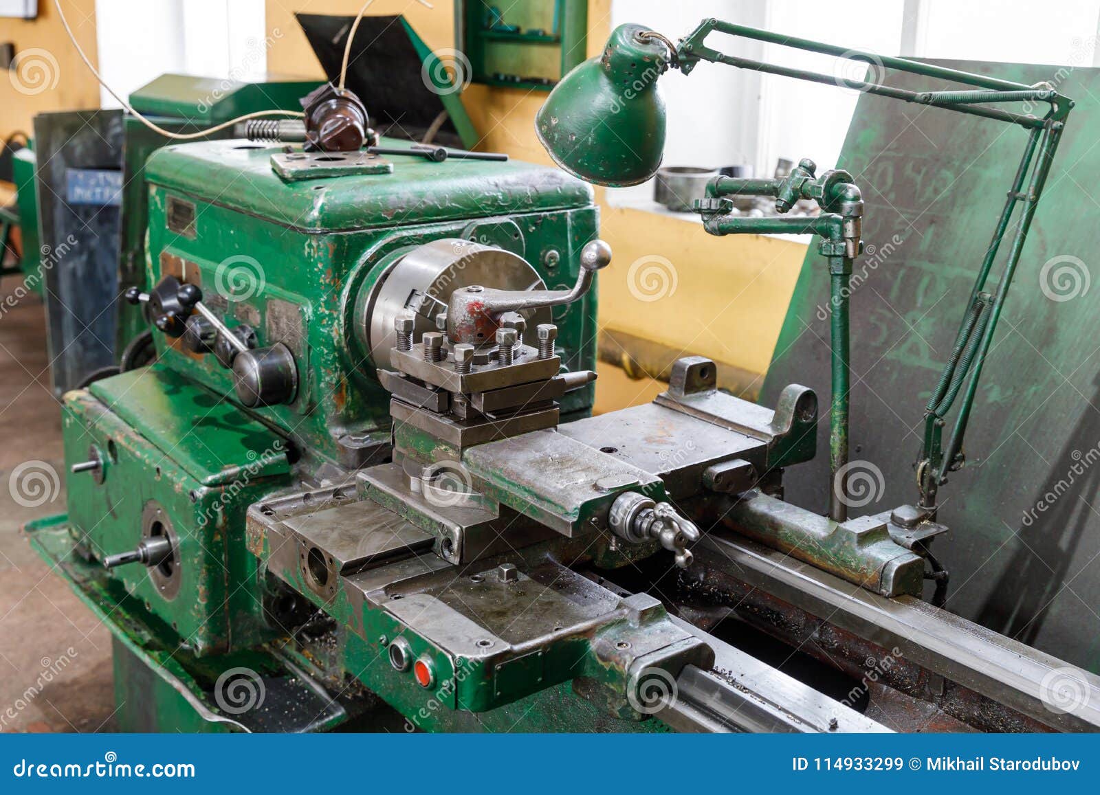 The Old Lathe Machine Tool Equipment Stock Image - Image of design ...