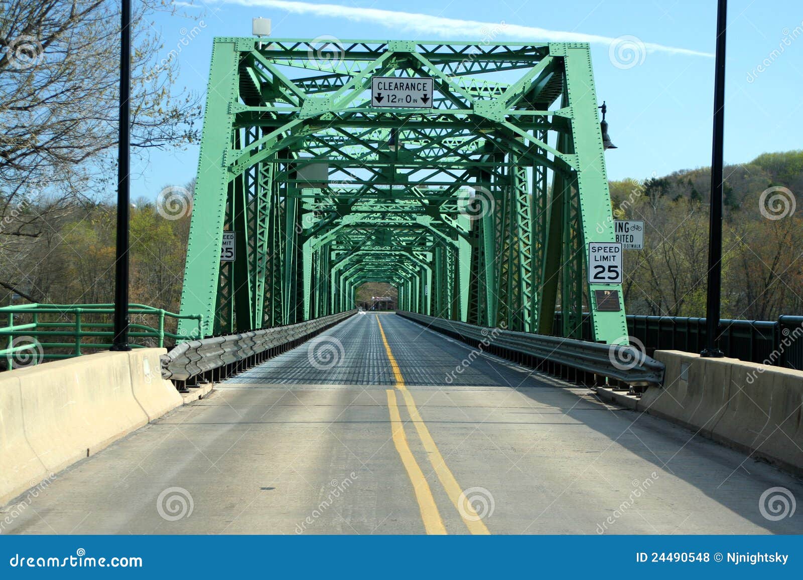 Old Green Metal Bridge Royalty Free Stock Photos - Image: 24490548