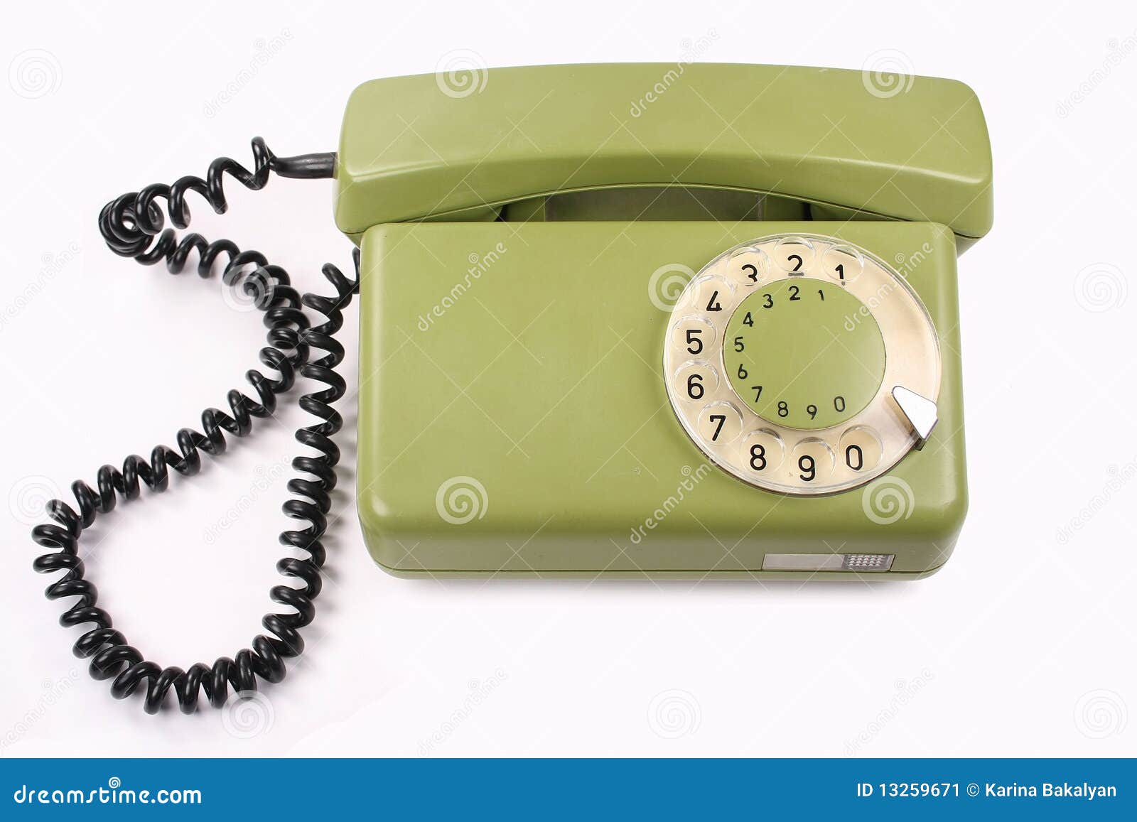 Old green phone stock image. Image of line, coil, communication - 13259671