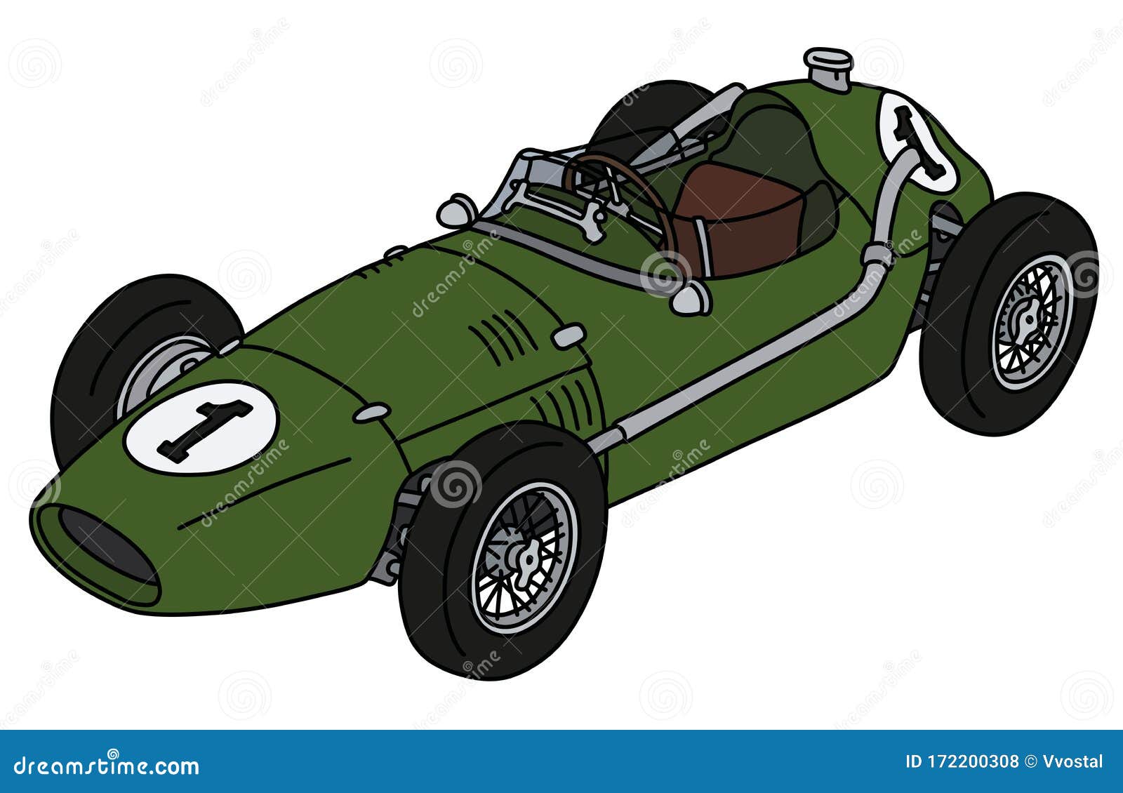 The old green racecar stock vector. Illustration of motor - 172200308