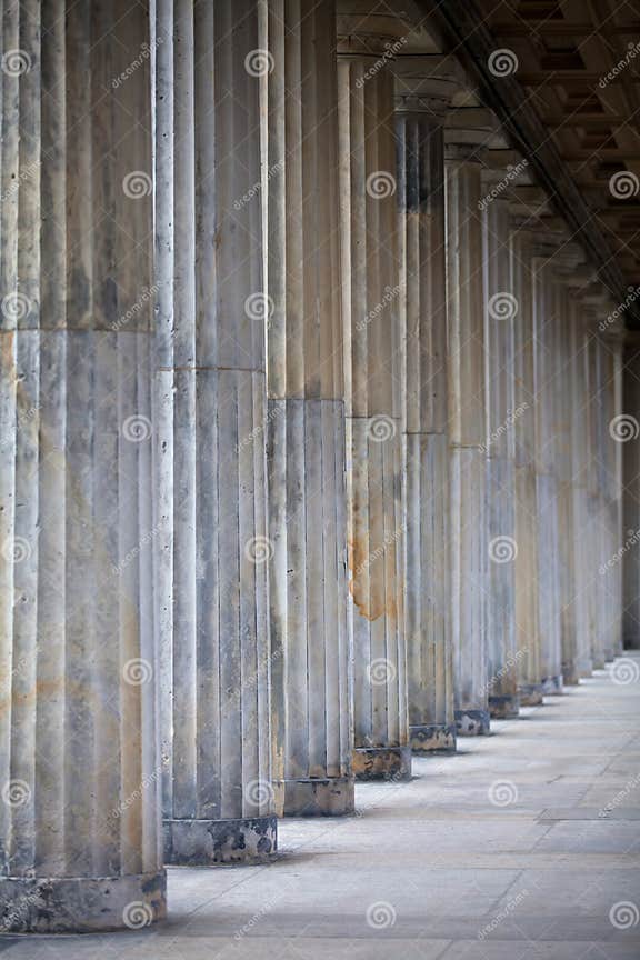 Old grey columns stock image. Image of tall, building - 31373309