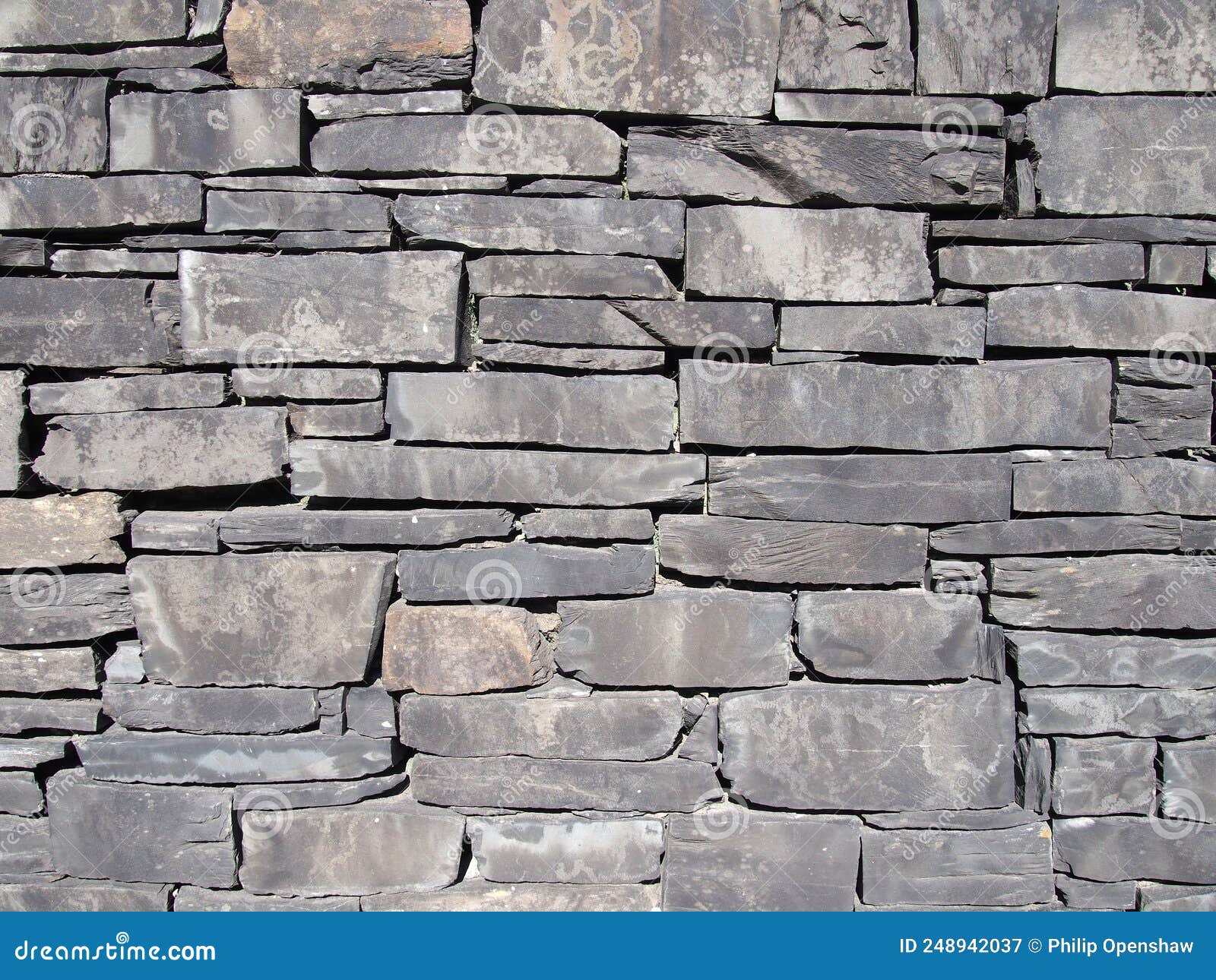 Old Grey Slate Stone Wall with Irregular Shaped Slabs Stock Image ...