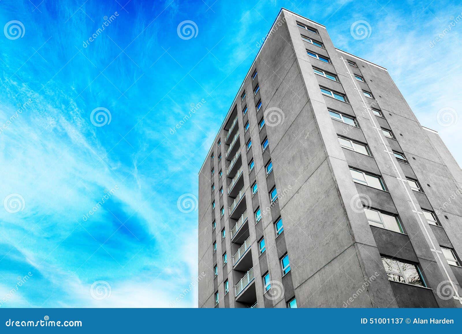 Old grey tower block stock image. Image of accommodation - 51001137