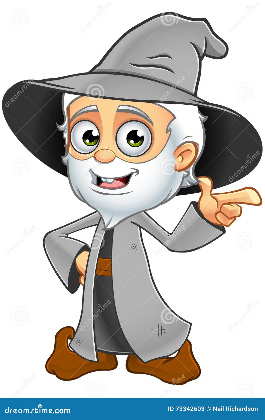 Old Grey Wizard - Pointing stock vector. Illustration of power - 73342603
