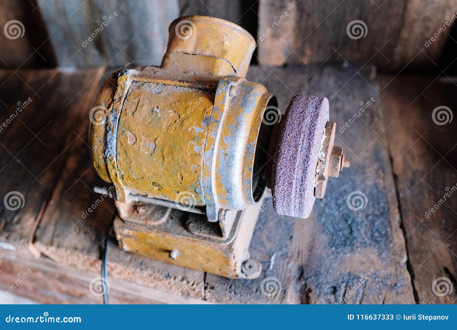 Old Grinding Machine with Wheel Stock Image - Image of hand, factory ...