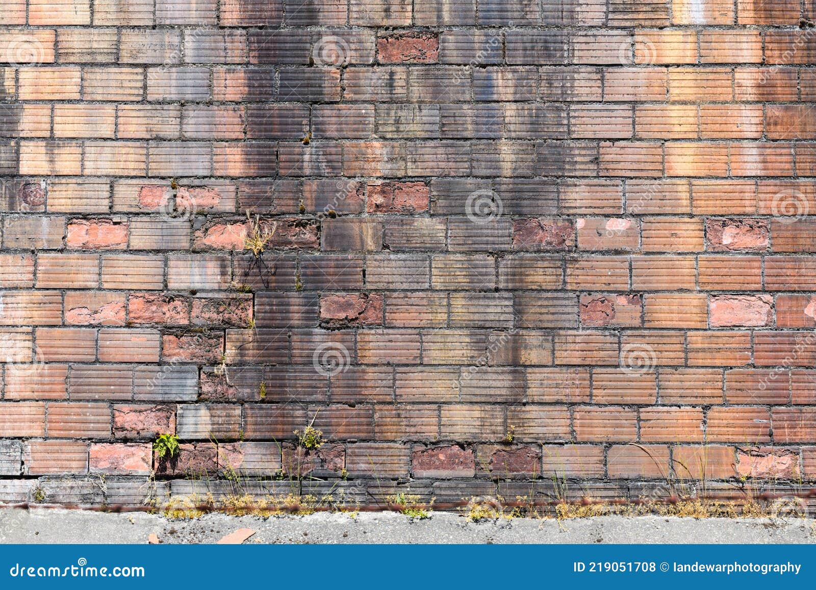 An Old Grooved Brick Wall Showing Its Age Stock Photo - Image of ...